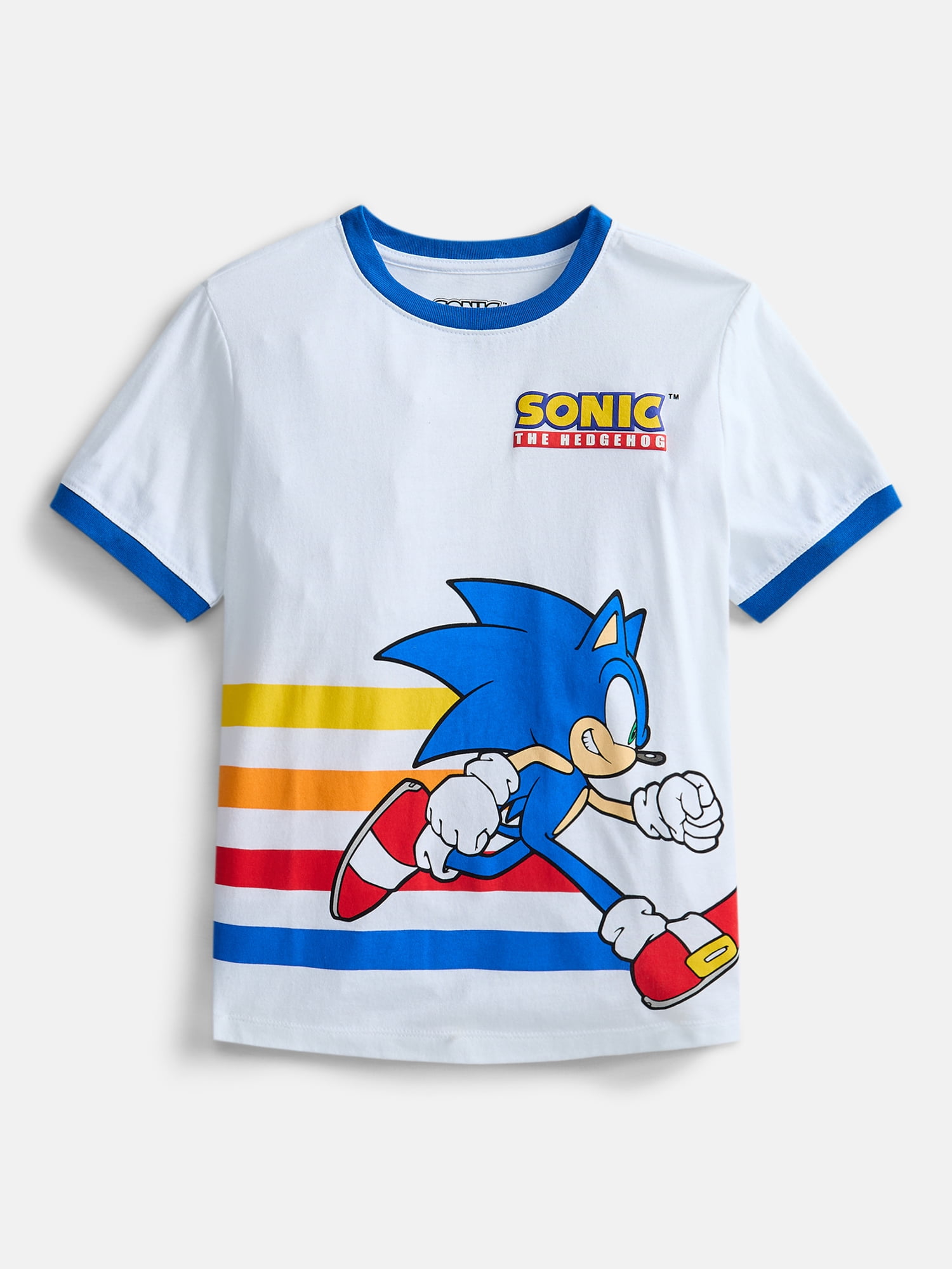 Sega Sonic The Hedgehog Boys Short Sleeve Puff Print Ringer T-Shirt ...