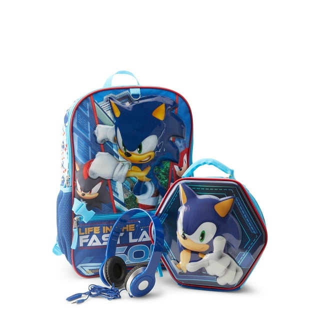 Sega Sonic The Hedgehog Alliance Boys 17" 3-Piece Backpack Set with ...