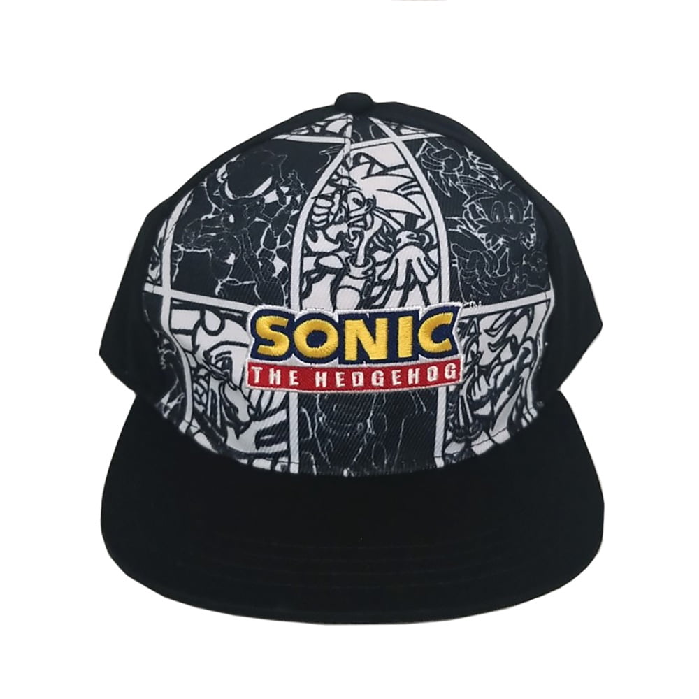 Sega Sonic The Hedgehog Cotton Adjustable Snapback Black Baseball Hat ...