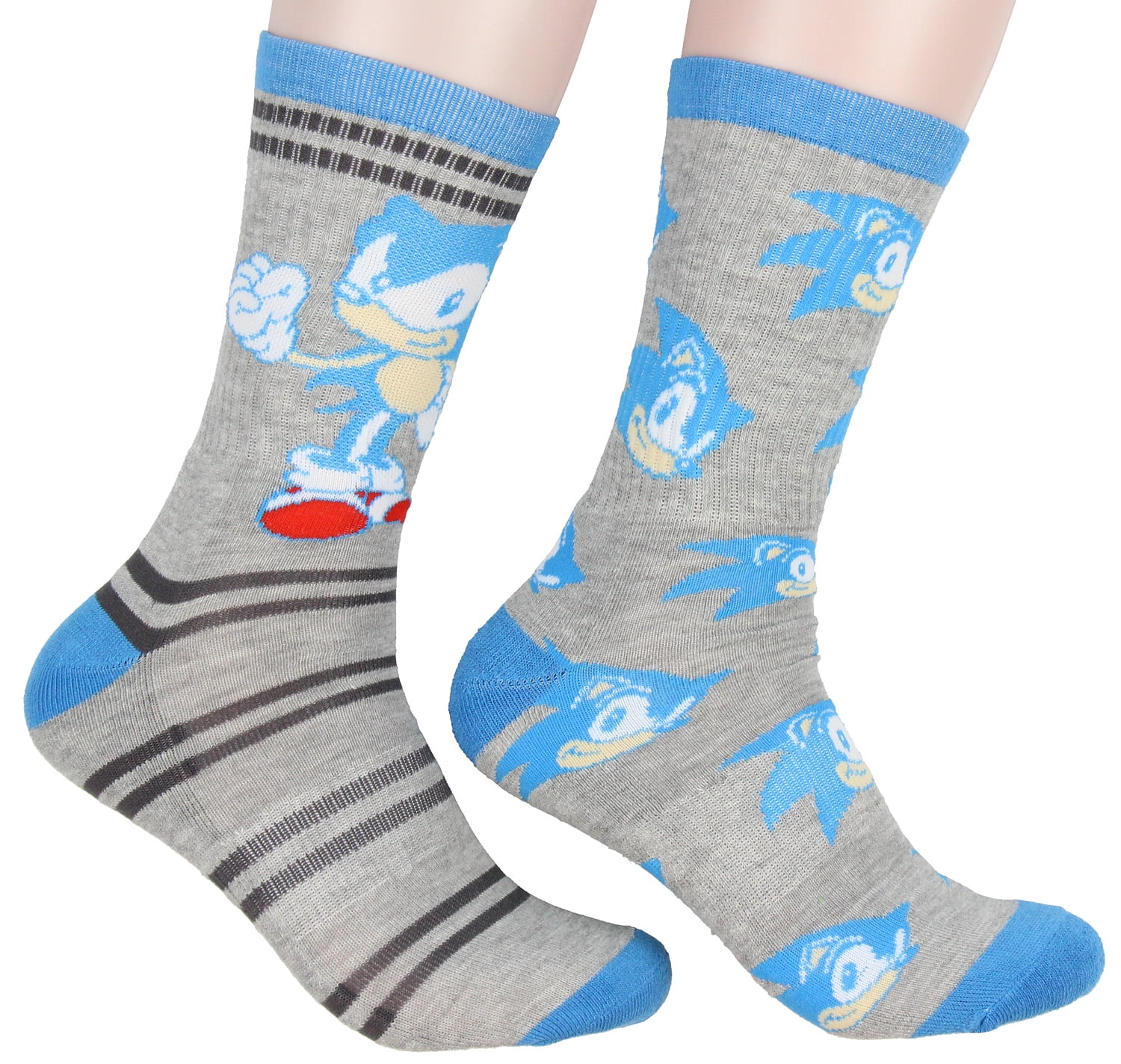 Sega Sonic The Hedgehog Supersonic Speed Novelty Crew Socks Two Pack ...