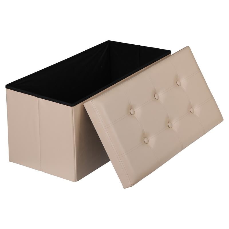 Segawe 30" Ottoman Storage Bench Folding Footrest Stool Sponge Padded ...