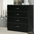 Segmart Black 4 Drawer Dresser for Small Space, Wood Storage Cabinet ...