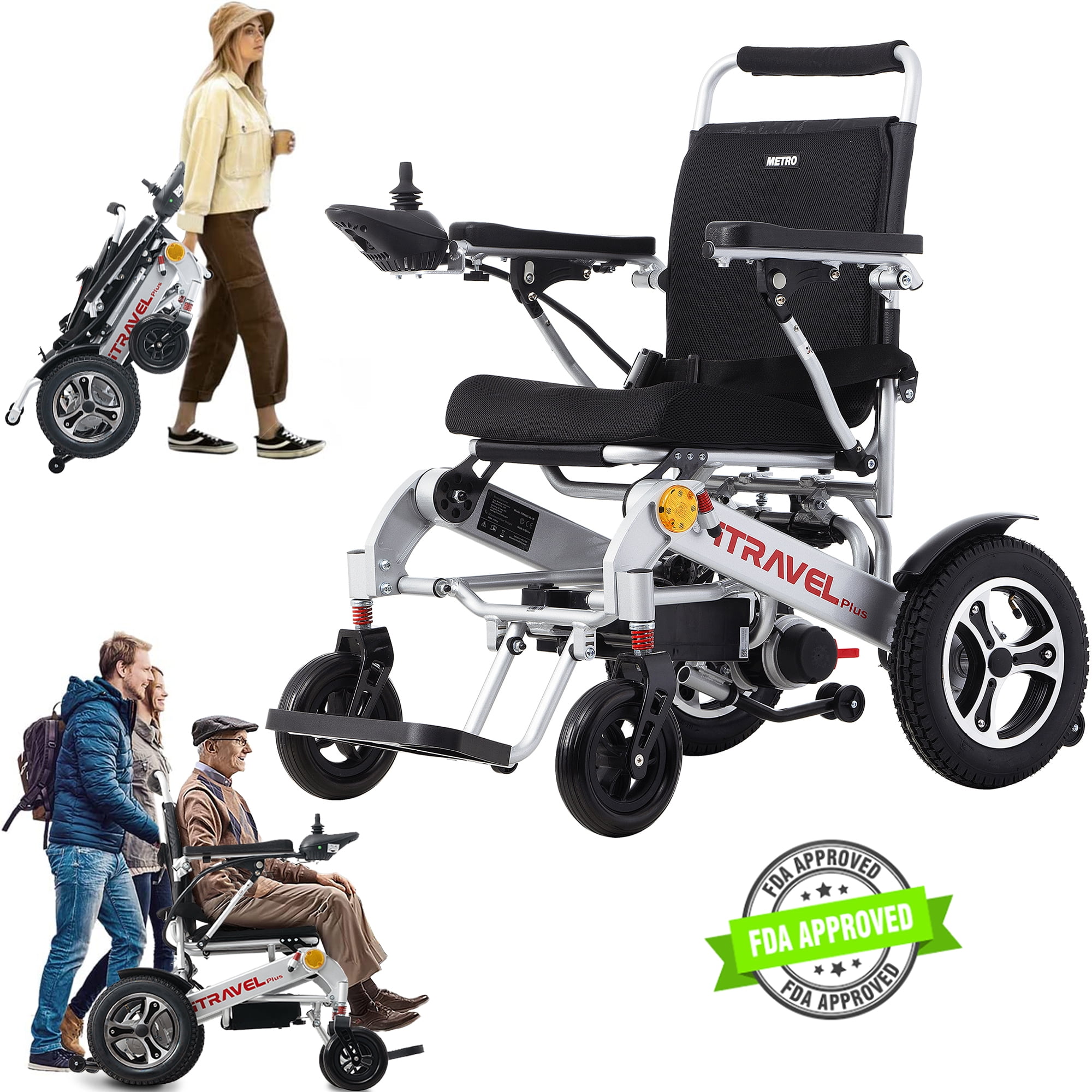 Segmart Foldable Electric Wheelchair for Adults, Portable Intelligent ...