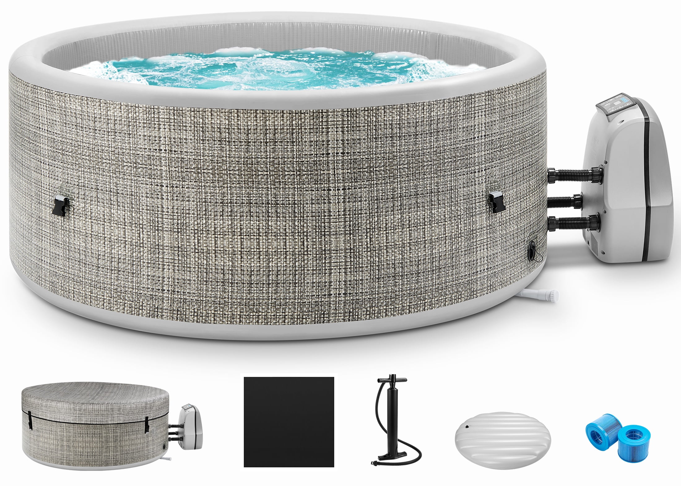 Segmart Inflatable Hot Tub, 3 to 5 Person Outdoor Hot Tub Spa, Portable ...