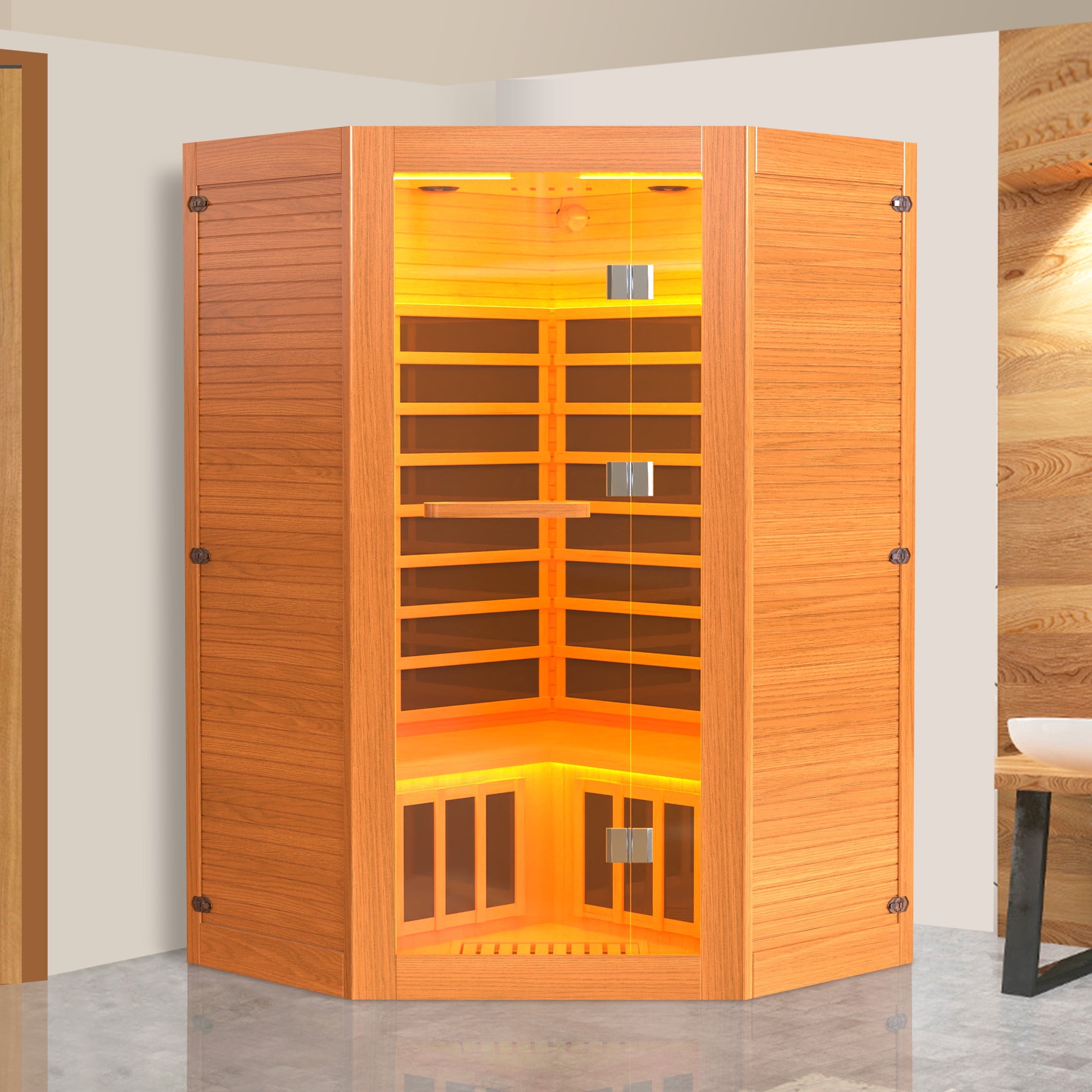 Segmart Infrared Sauna, Home Sauna Spa for 2-3 Person, 2100W Far ...