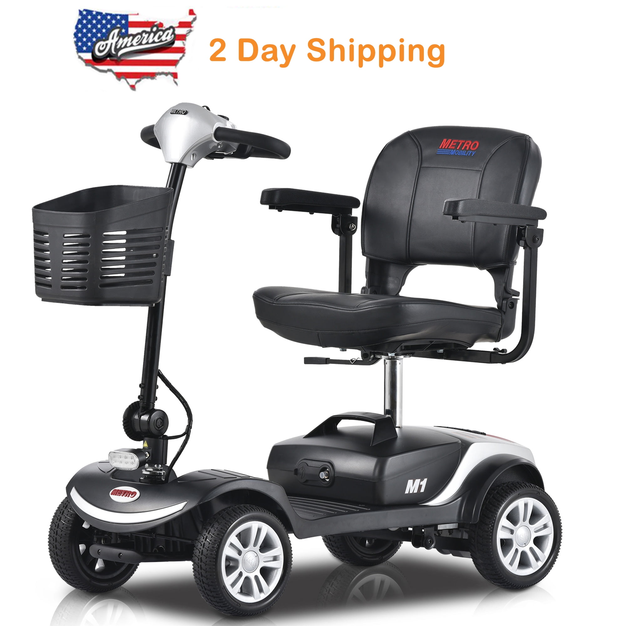 Segmart Foldable Mobility Scooter with 20''W Armrest, Front Rear Light ...