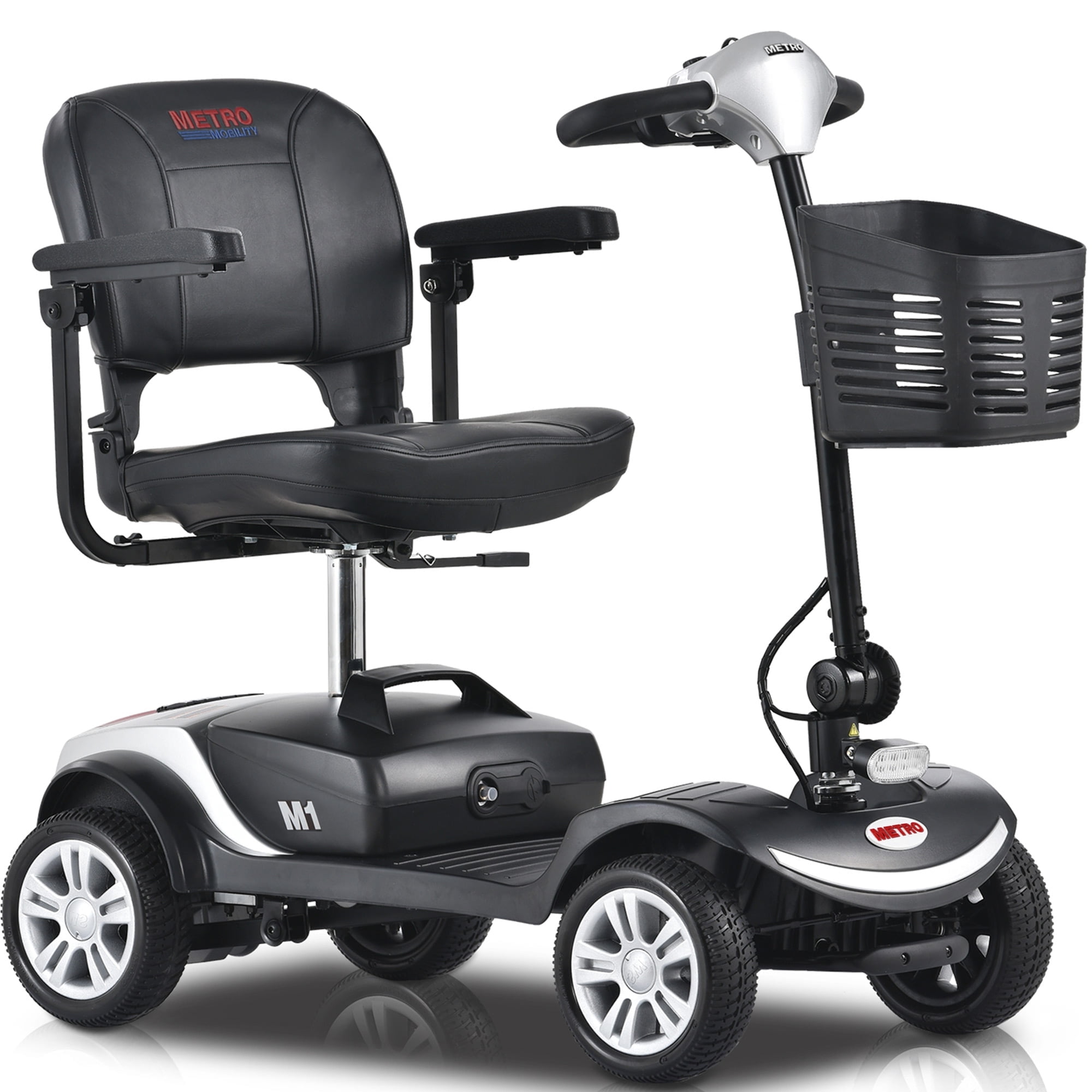 Segmart Foldable Mobility Scooter for Seniors, Silver, 300lbs Capacity ...