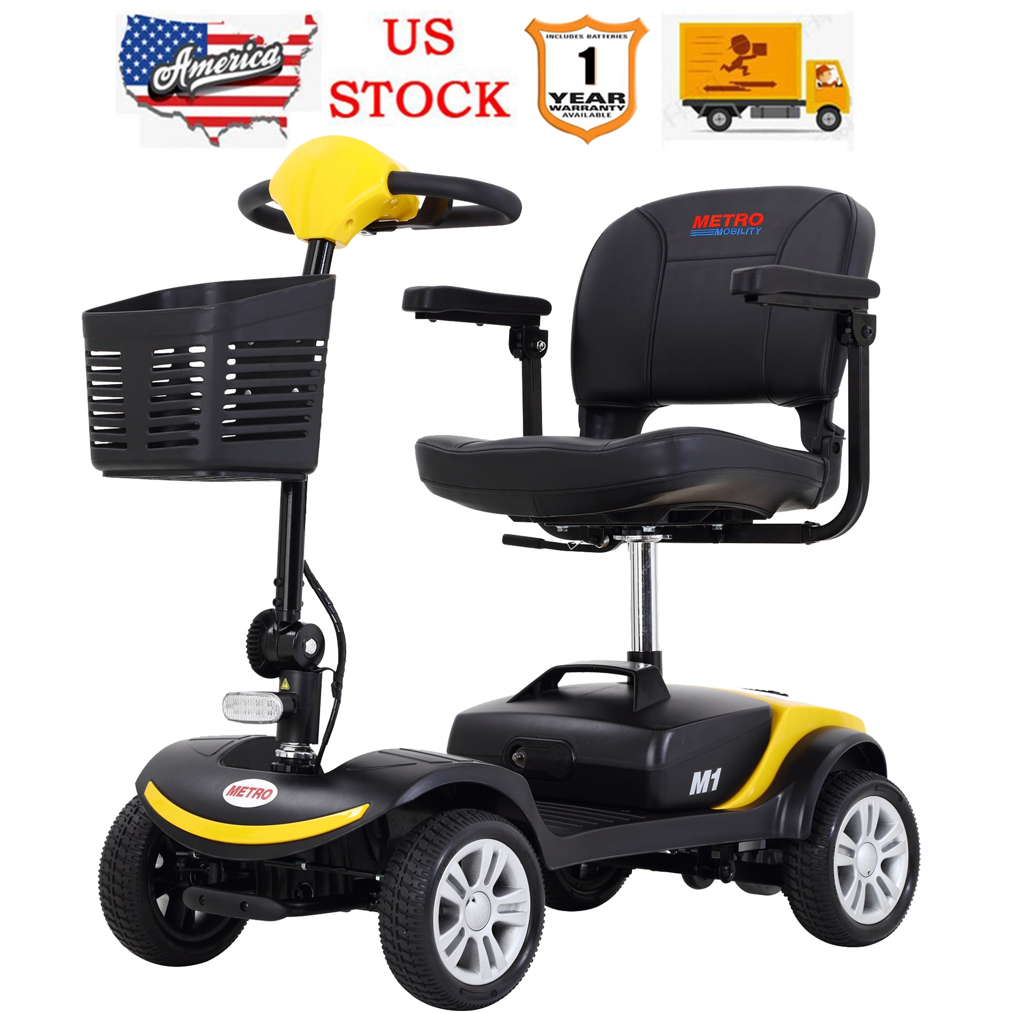 Segmart Foldable Electric Mobility Scooter for Seniors, 20''W Armrest ...