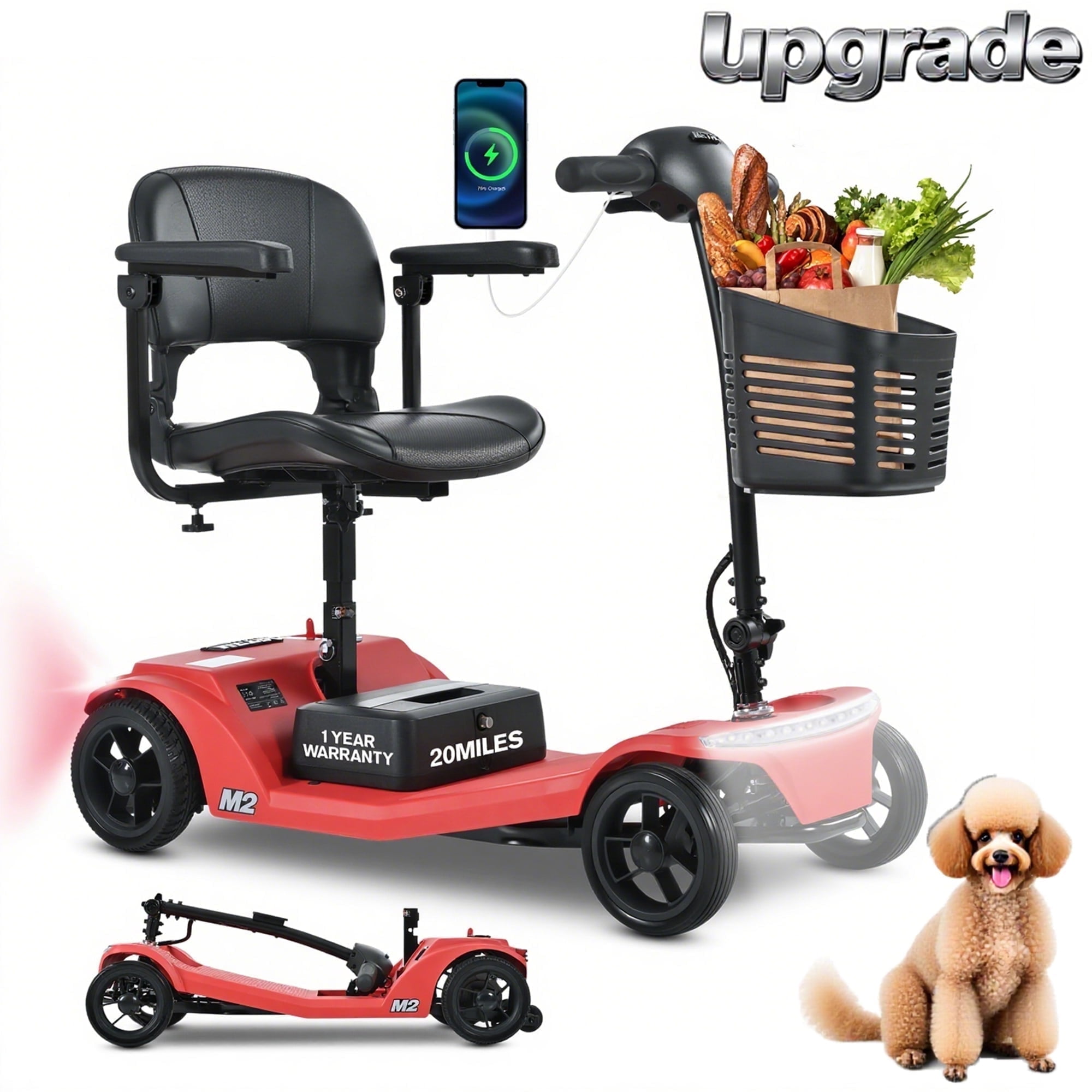 Segmart Handicap Mobility Scooter for Adults & Elderly, Heavy Duty 4 ...