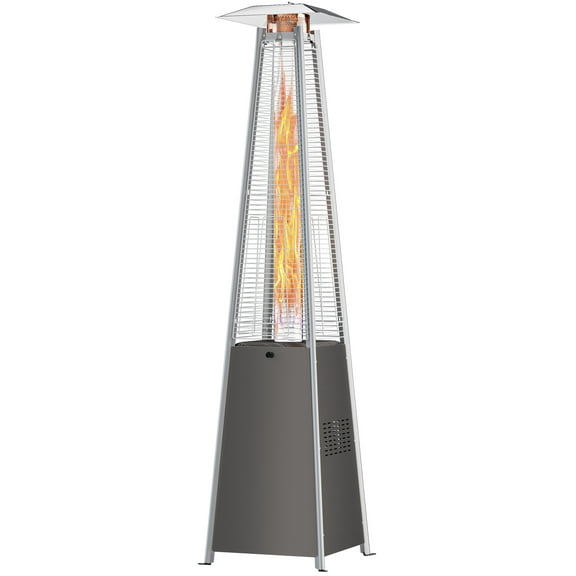 Pyramid Patio Heater, 48,000 BTU Propane Outdoor Heater with Wheels and ...