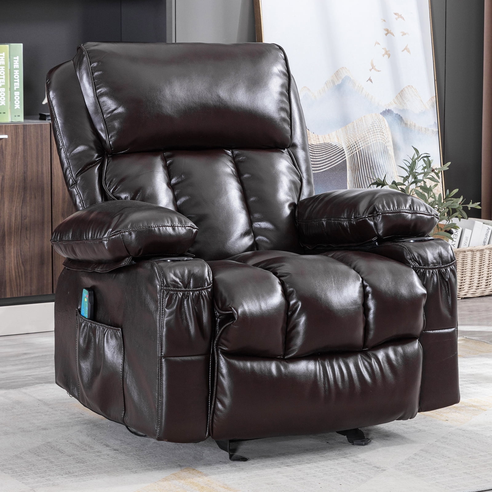 Segmart Recliner Chair with Remote Control, PU Leather Ergonomic ...