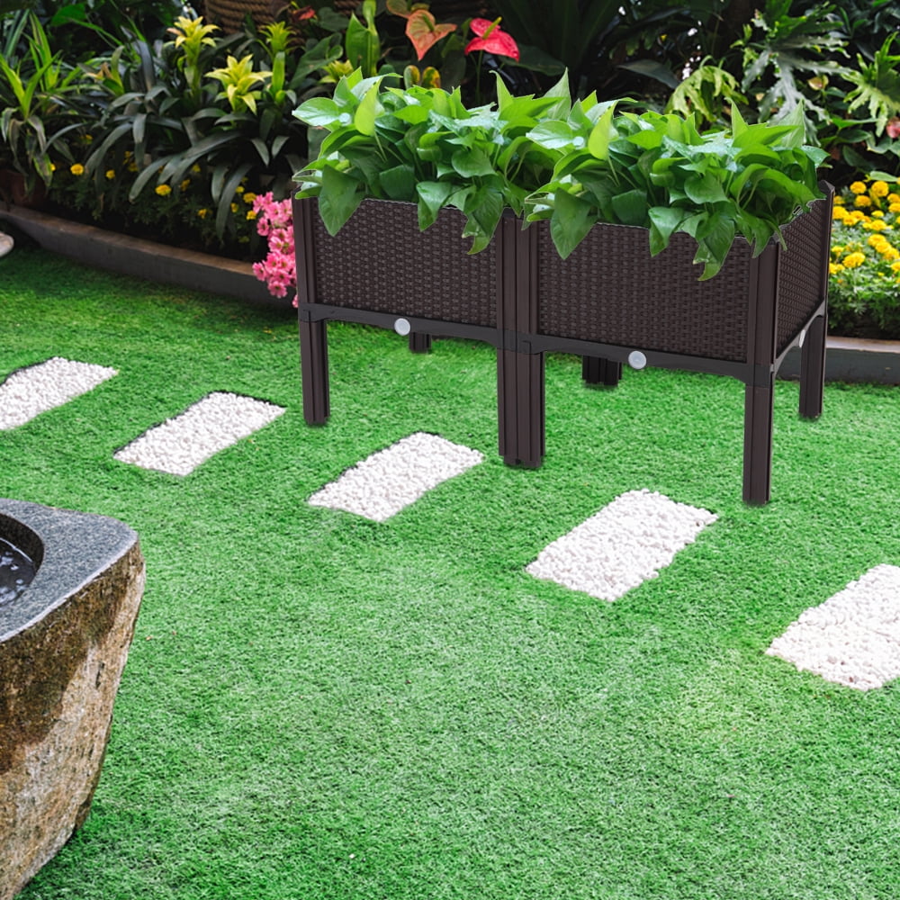 Segmart Vegetables Plant Raised Bed kits, Elevated Plastic Raised Garden Bed Planter Kit for ...