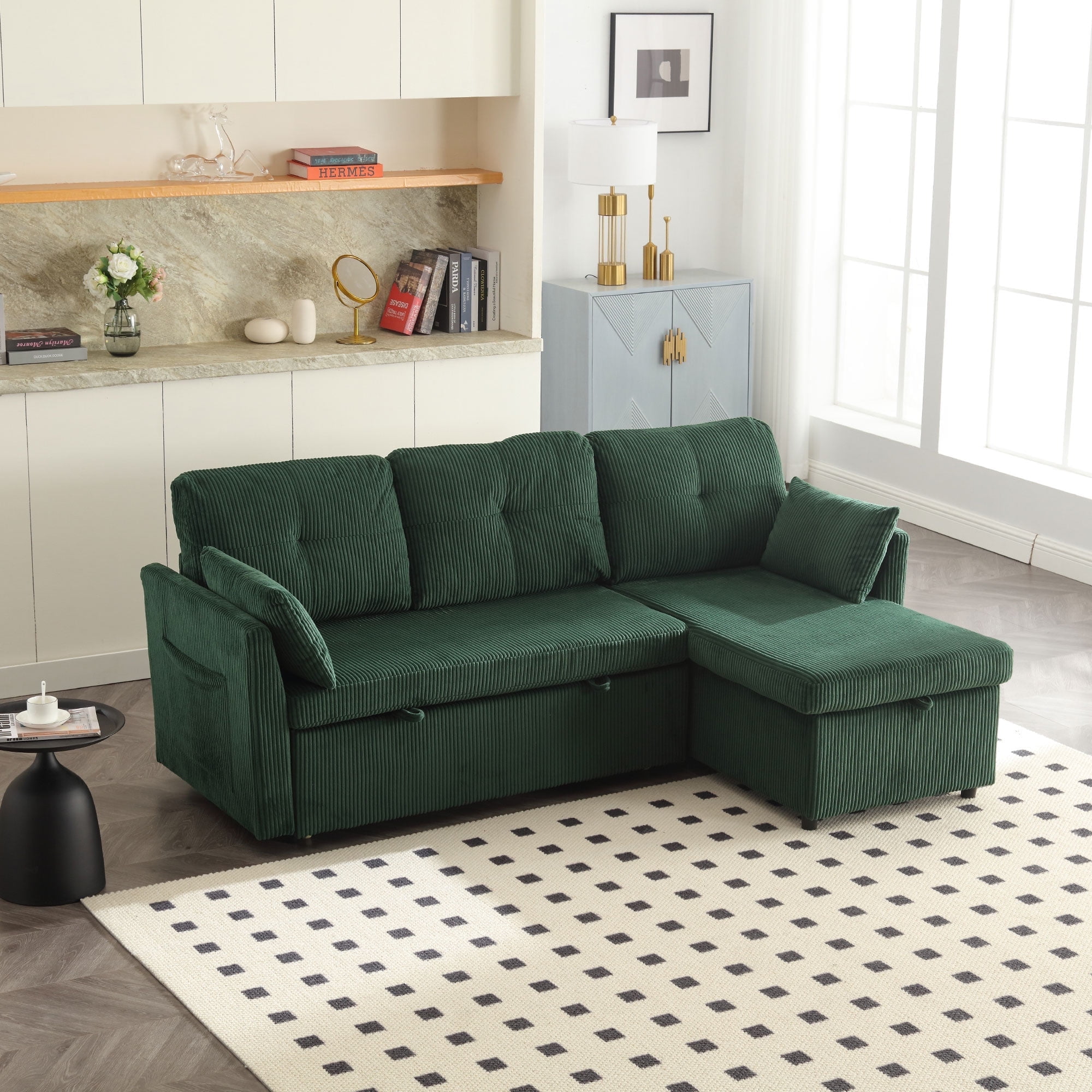 KYLE & KAY Convertible Sectional Sofa L-shaped Sofa, Multi-Functional ...