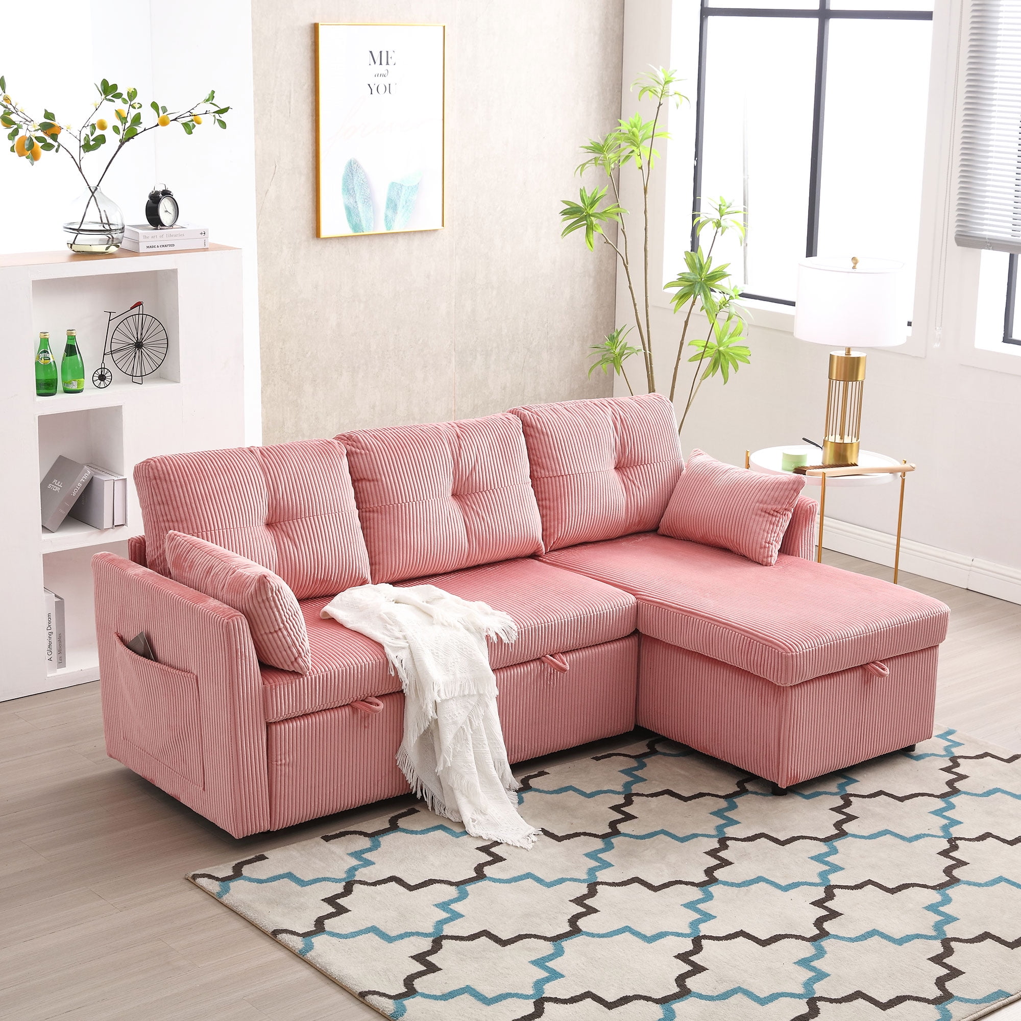 KYLE & KAY Convertible Sectional Sofa L-shaped Sofa, Multi-Functional ...