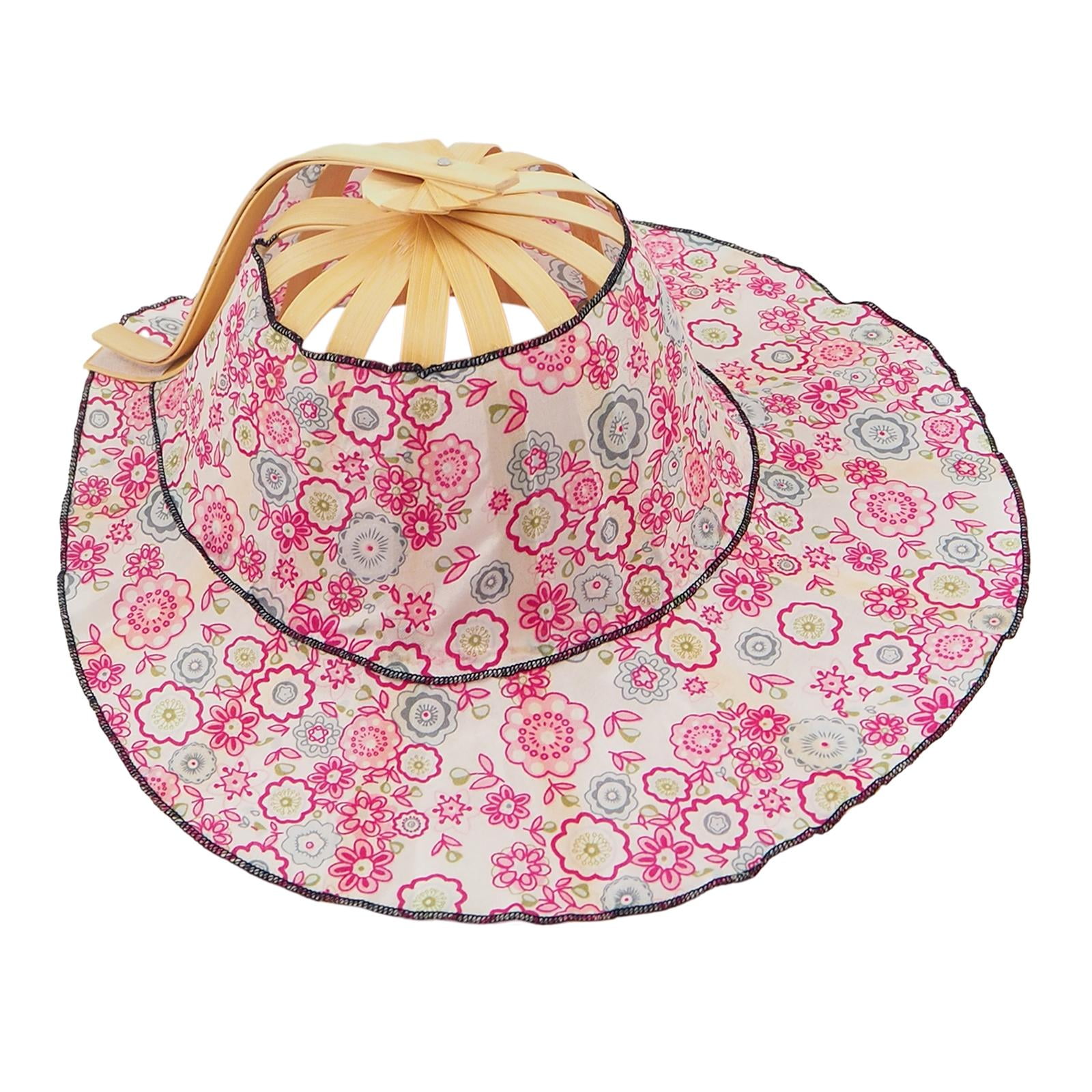 Segolike 2 in 1 Bamboo Fan Foldable Sun Hat Women Folding Fan Hat ...