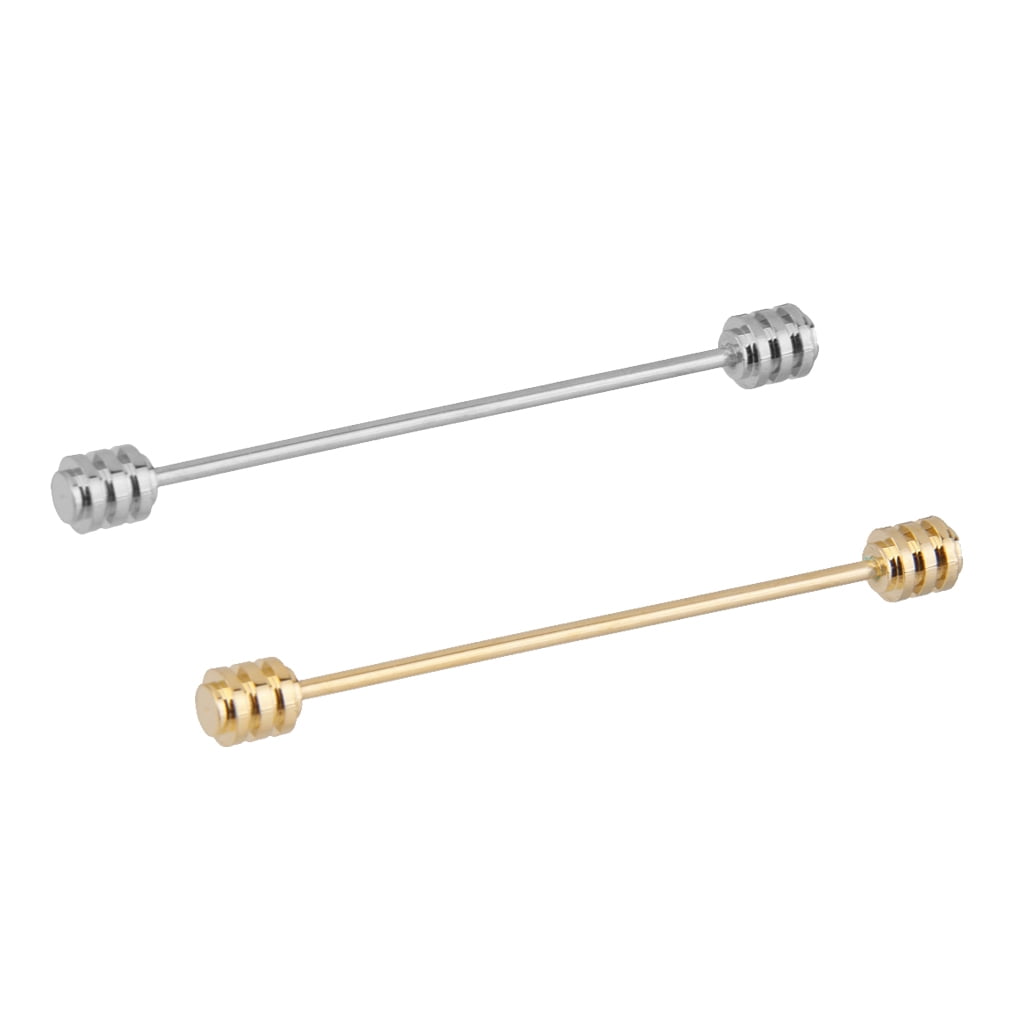 Segolike 2 Pieces Barbell Pin Collar Lapel Tie Bar Mens Wedding Stick ...
