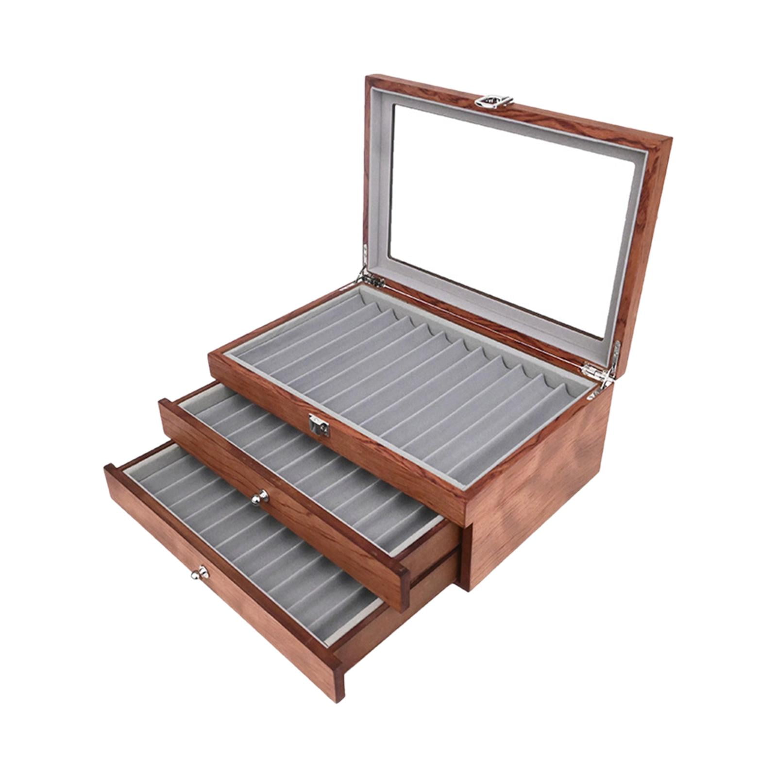 Segolike 3 Layers Wooden Pen Display Box Pen Box Modern Office with ...