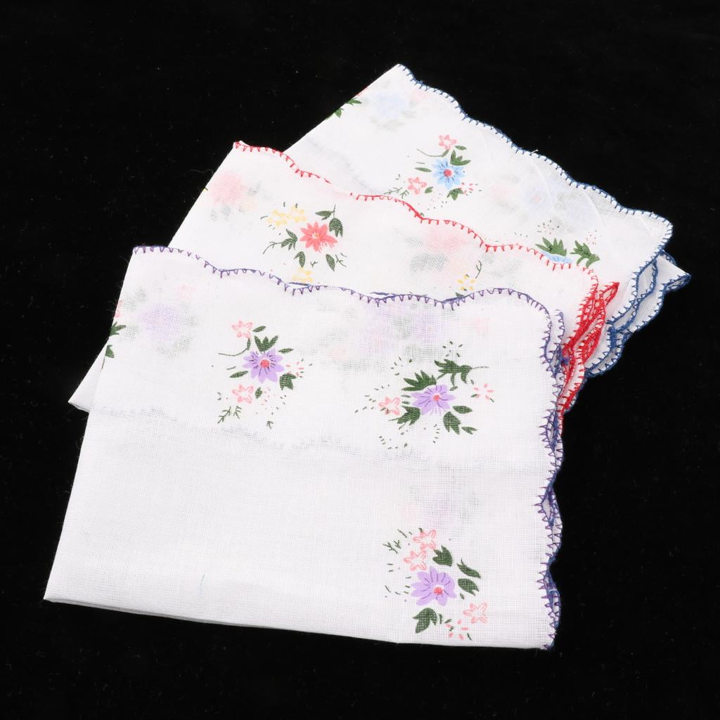 Segolike 3pcs Women Floral Embroidered Handkerchief Pocket Square Lace ...