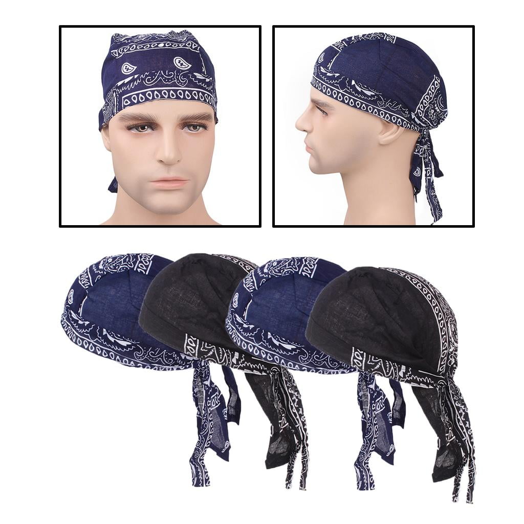 Segolike 4x Skull Head Scarf Bandana Turban black and blue - Walmart.com