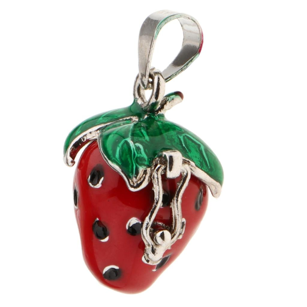 Segolike Cute Enamel Strawberry Openable Memorial Pendant Cremation Urn ...
