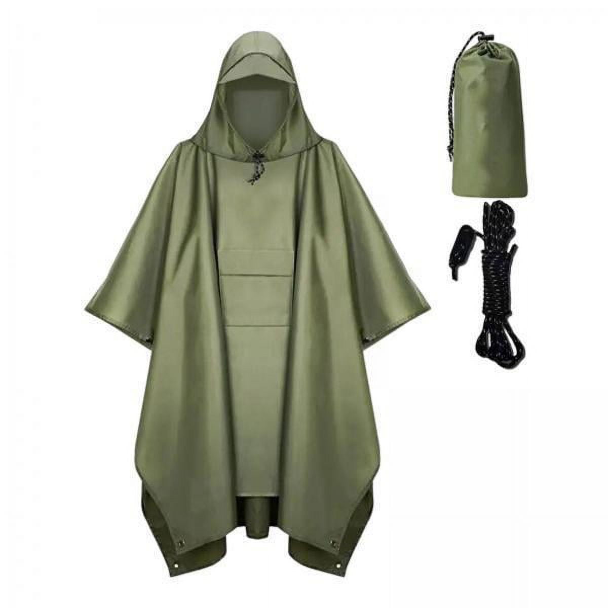Segolike 2xHooded Rain Poncho Portable Rain Cape Water Resistant ...
