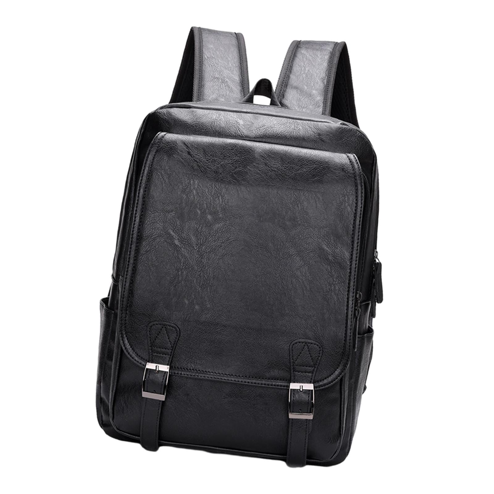Segolike Laptop Backpack Men's PU Leather Backpack for Notebook Bookbag ...