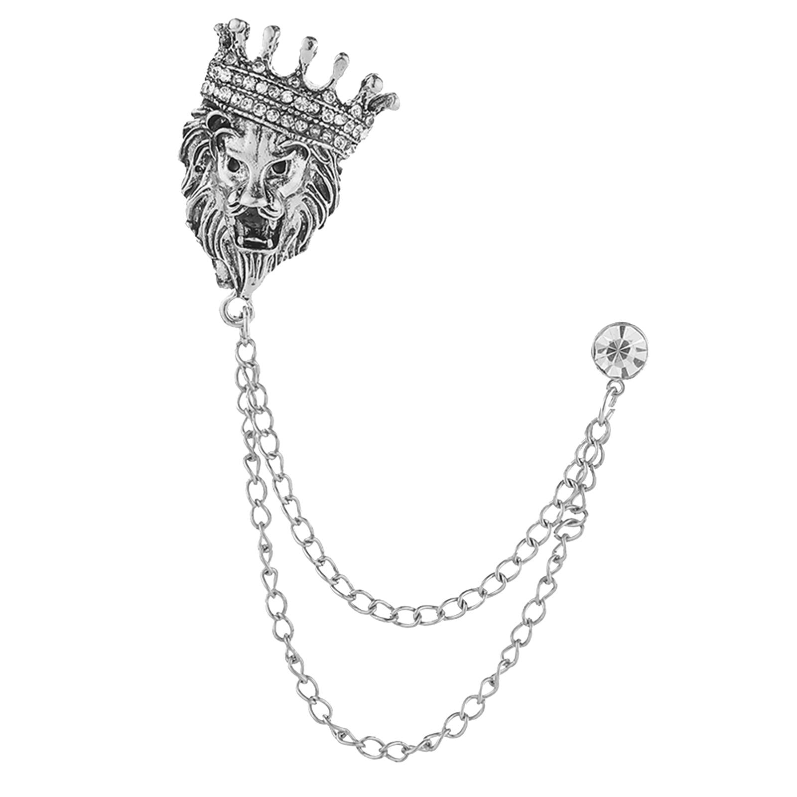 Segolike Men's Crown Brooch Pins Suit Pin Rhinestone Fashion Breast ...