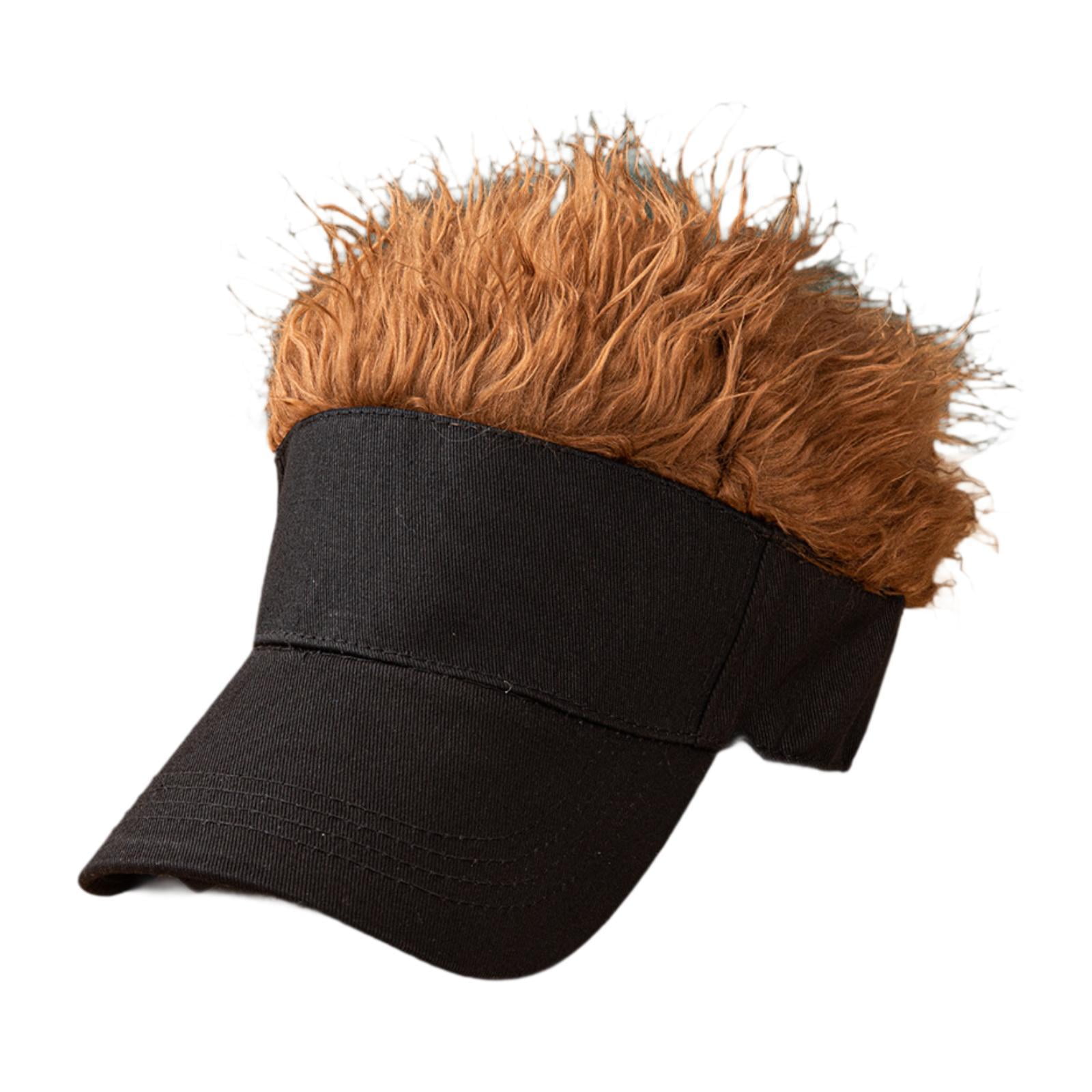 Segolike Men's Novelty Spiked Hair Visor with Wig Peaked Baseball Hat ...