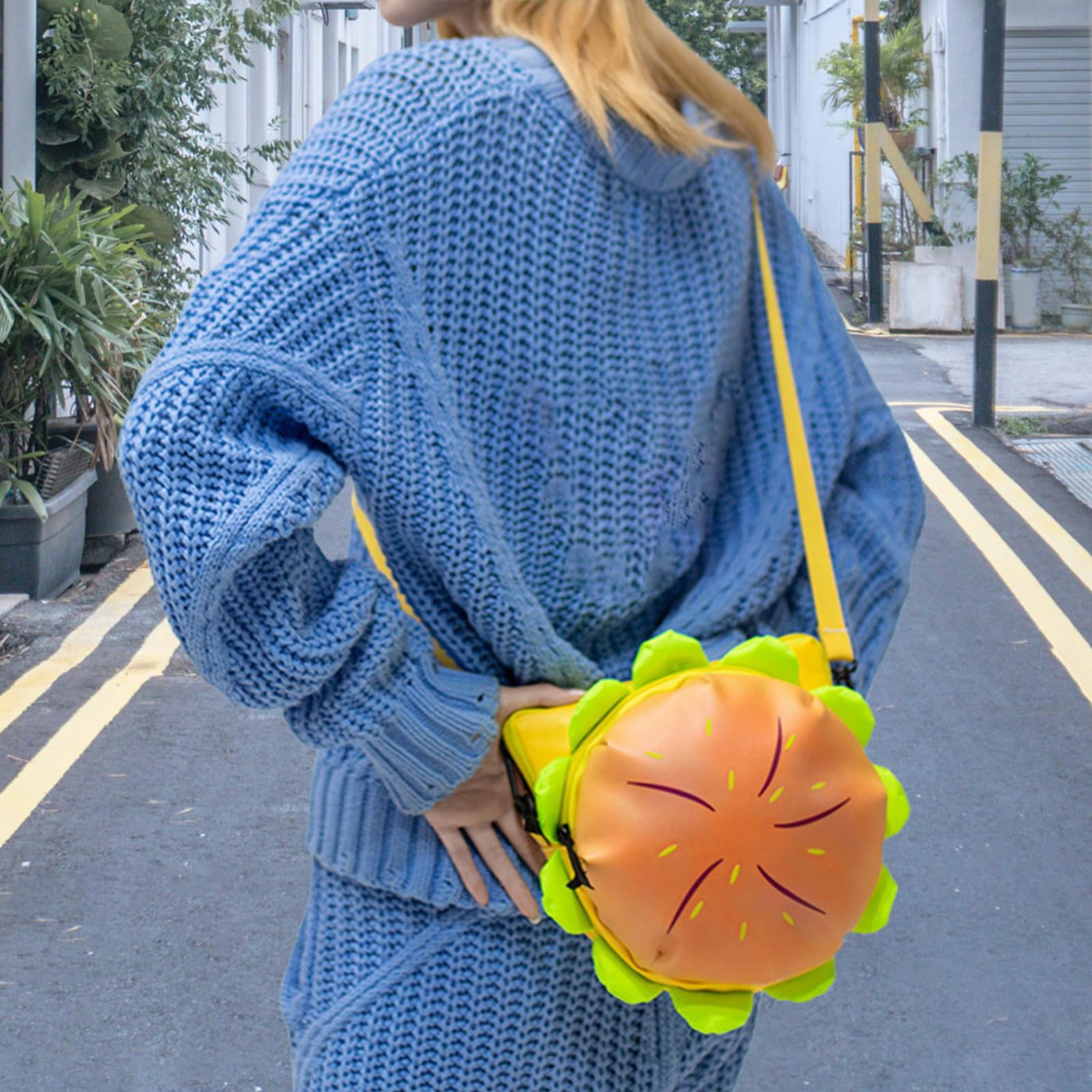 Segolike Nylon Cheeseburger Shoulder Bag Portable Zipper with 2 Pockets ...