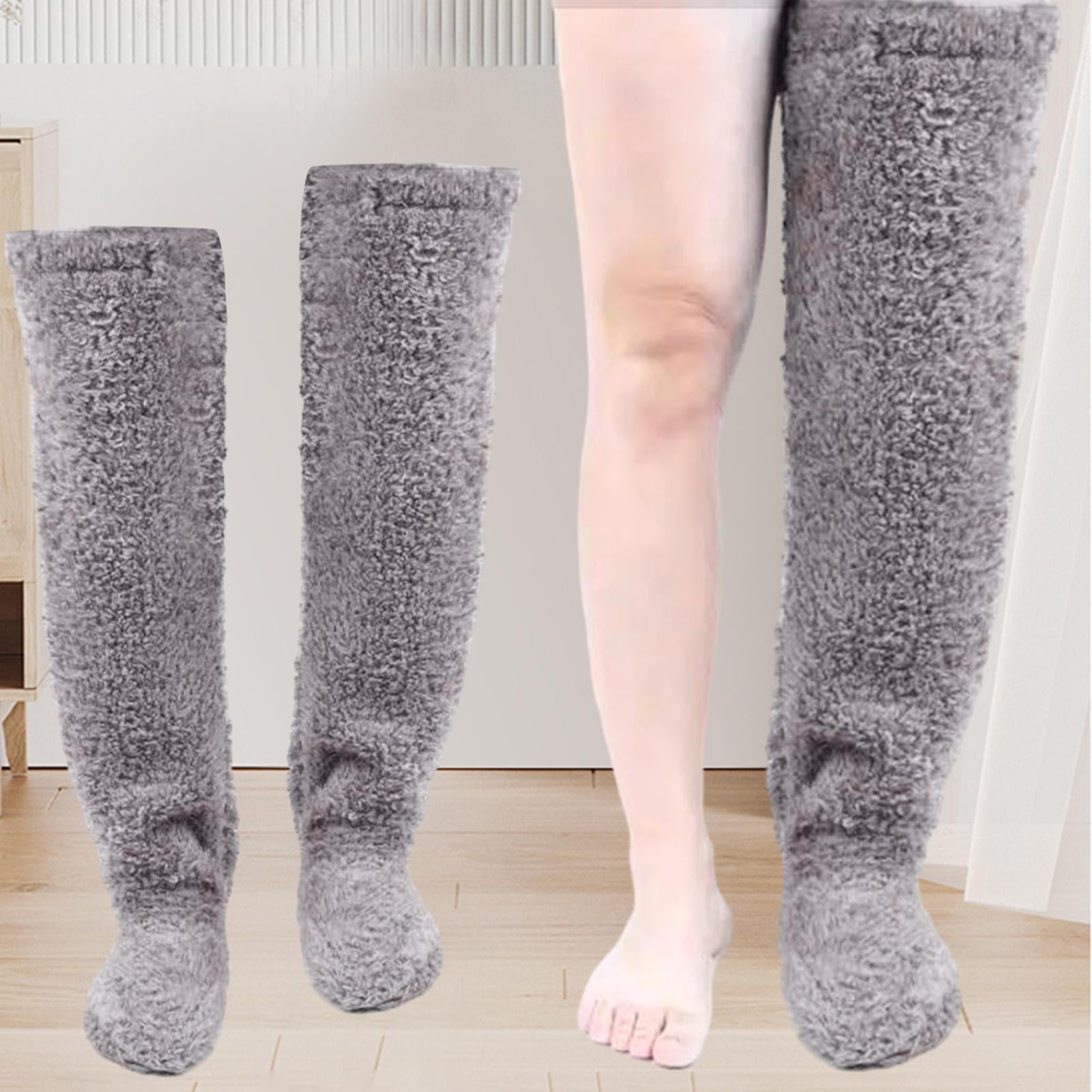 Segolike Plush Leg Warmers, over Knee High Fuzzy Socks Winter Leg Socks ...