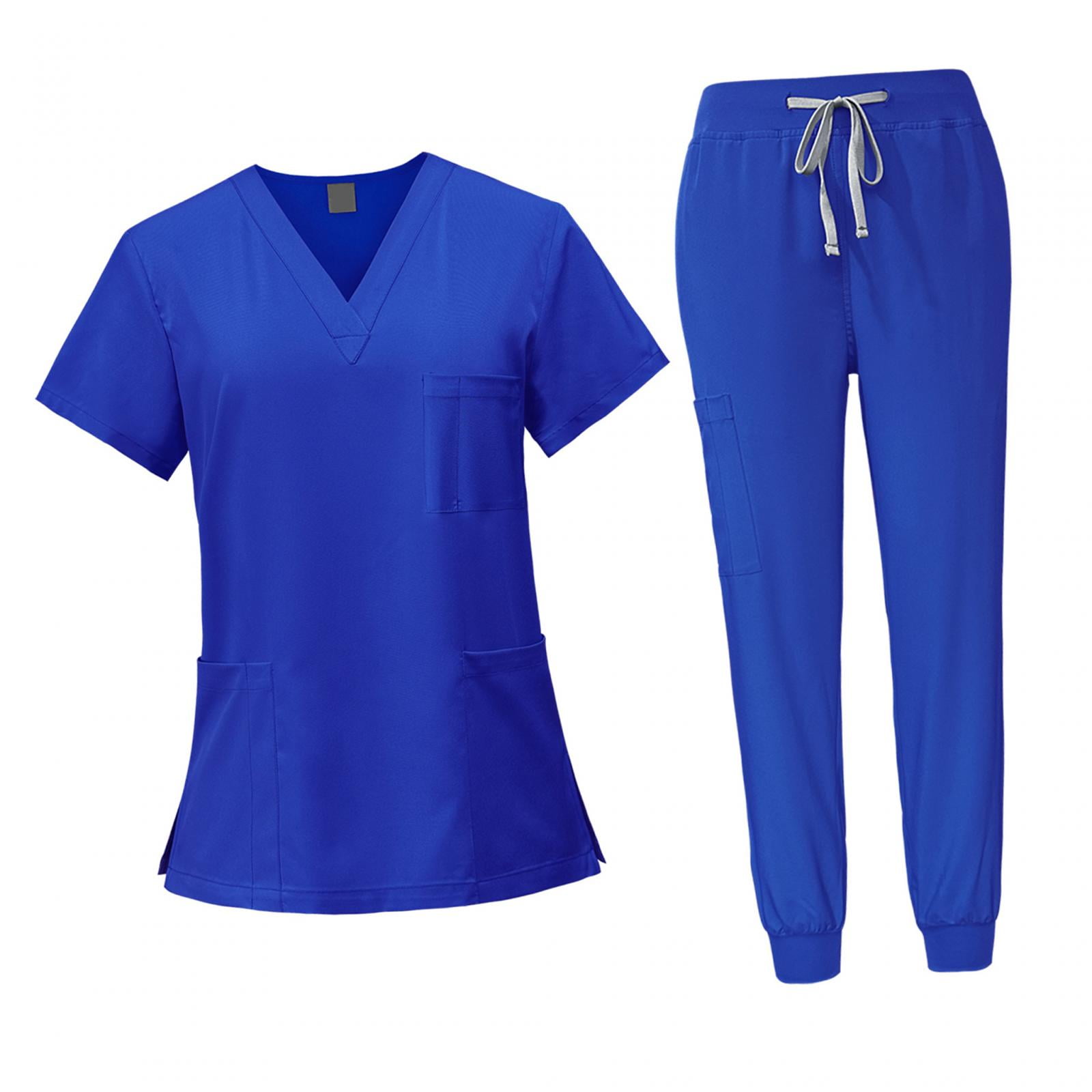 Segolike Women's Professional Scrub Set, V Neck Top & Pants, Nurse ...