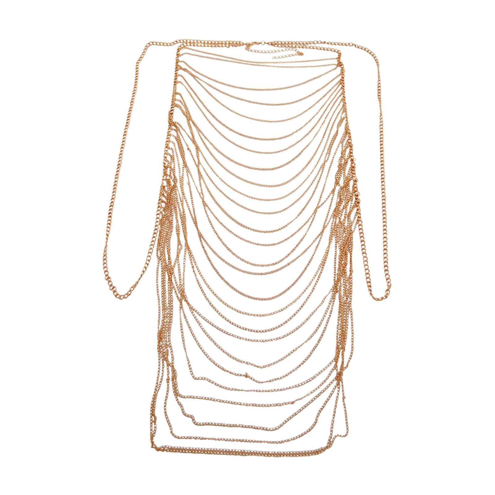 Segolike Womens Body Chain Multi Layer Bra Chains Hollow Out Shiny ...