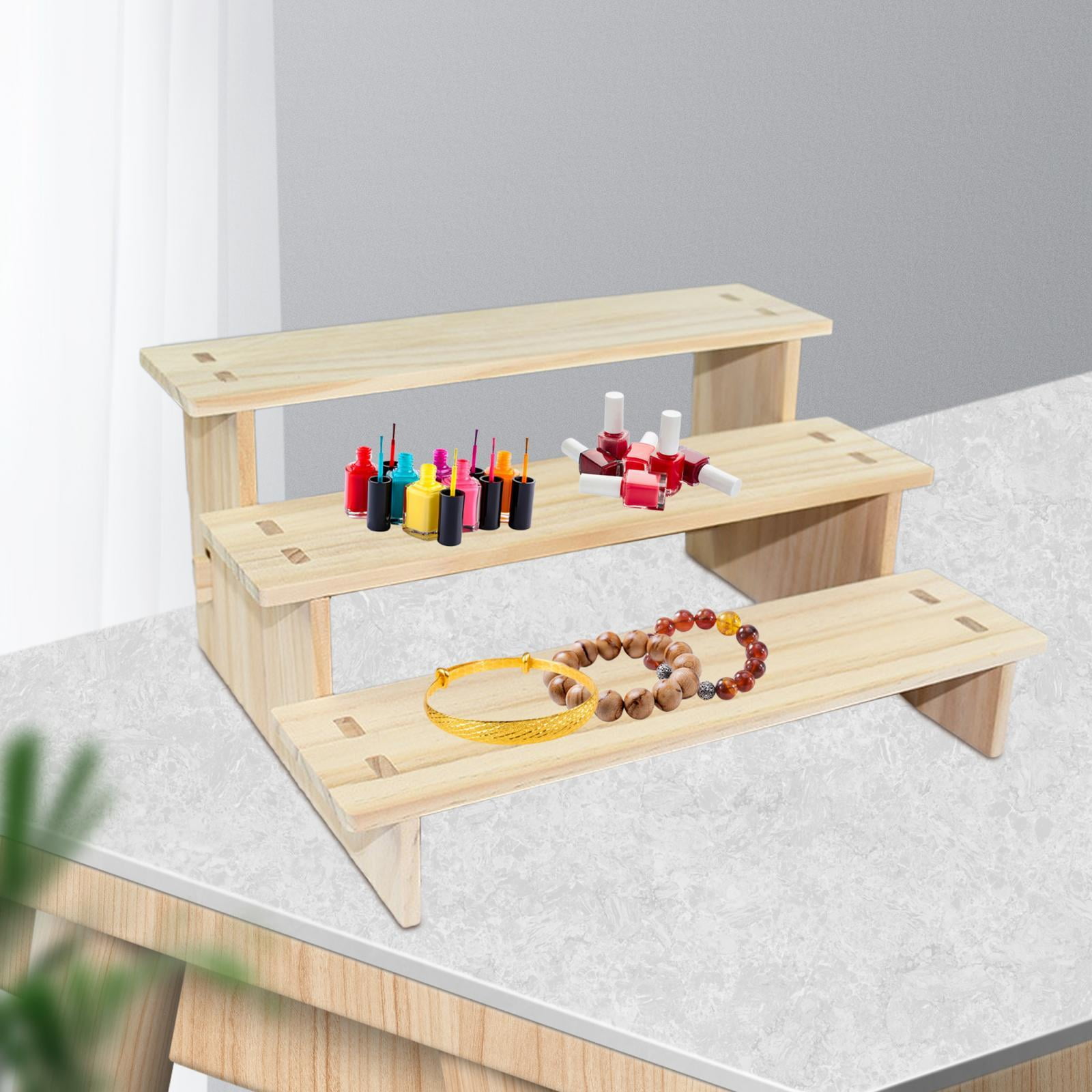 Segolike Wood Display Riser Stand Showcase Fixtures Countertop Jewelry ...