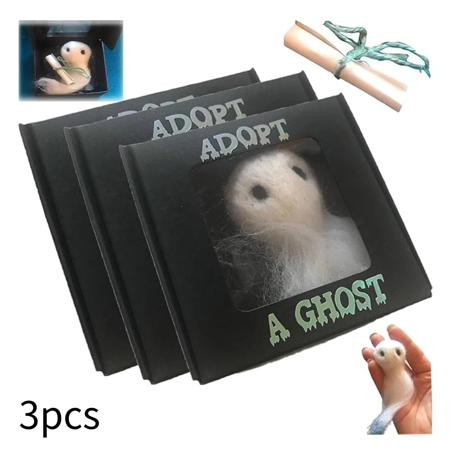 Segrcwoh Adopt a Ghost - 2025 New Cute Pocket Ghost with Mini Scroll ...
