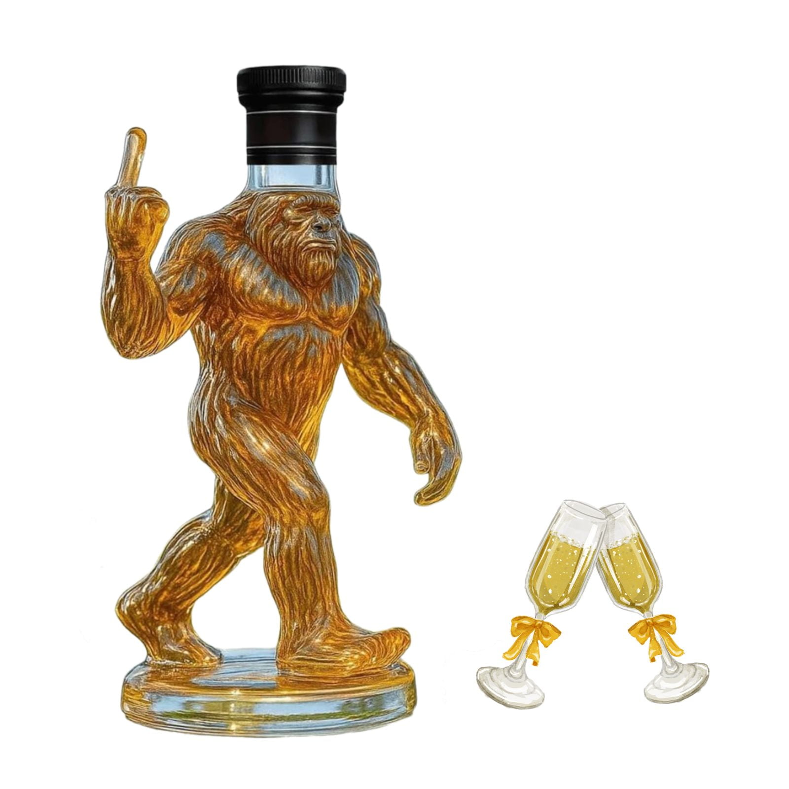 Segrcwoh Funny Big Foot Whiskey Bottle, Creative Gorilla Shape Wine Bottle Ape WhiskyBottle ...