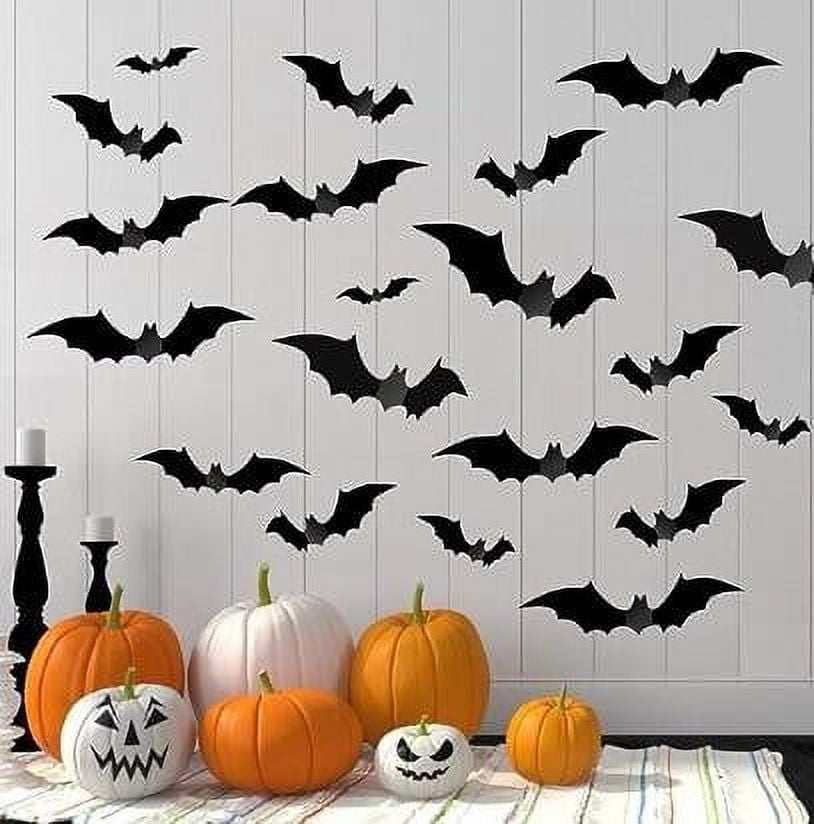 Segrcwoh Halloween 3D Bats Wall Decoration - 4 Different Sizes Bats ...