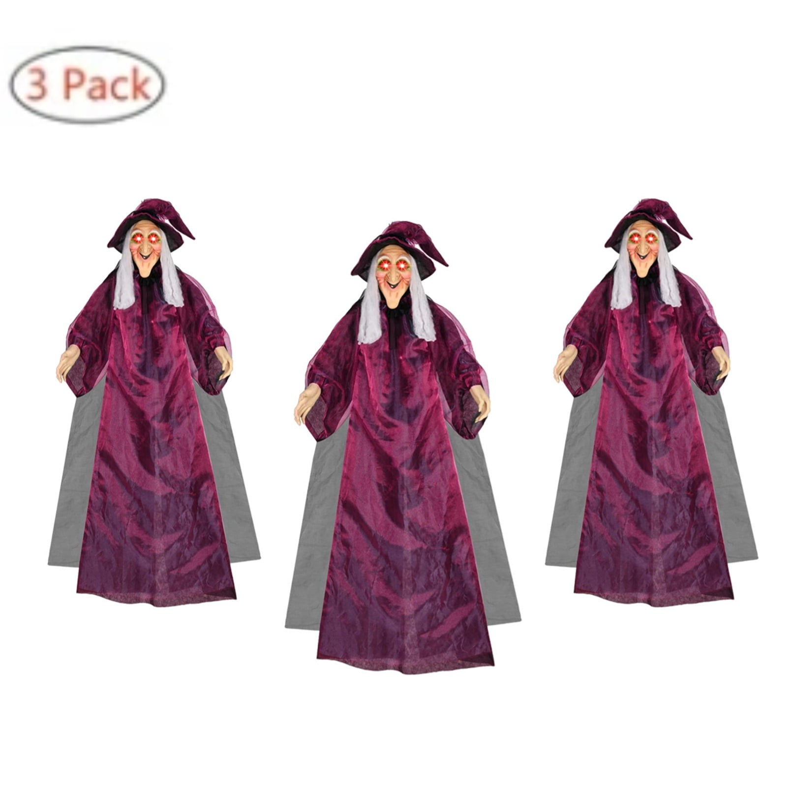 Segrcwoh Halloween Hanging Ghost Sound Activated Ghost Girl with Red ...