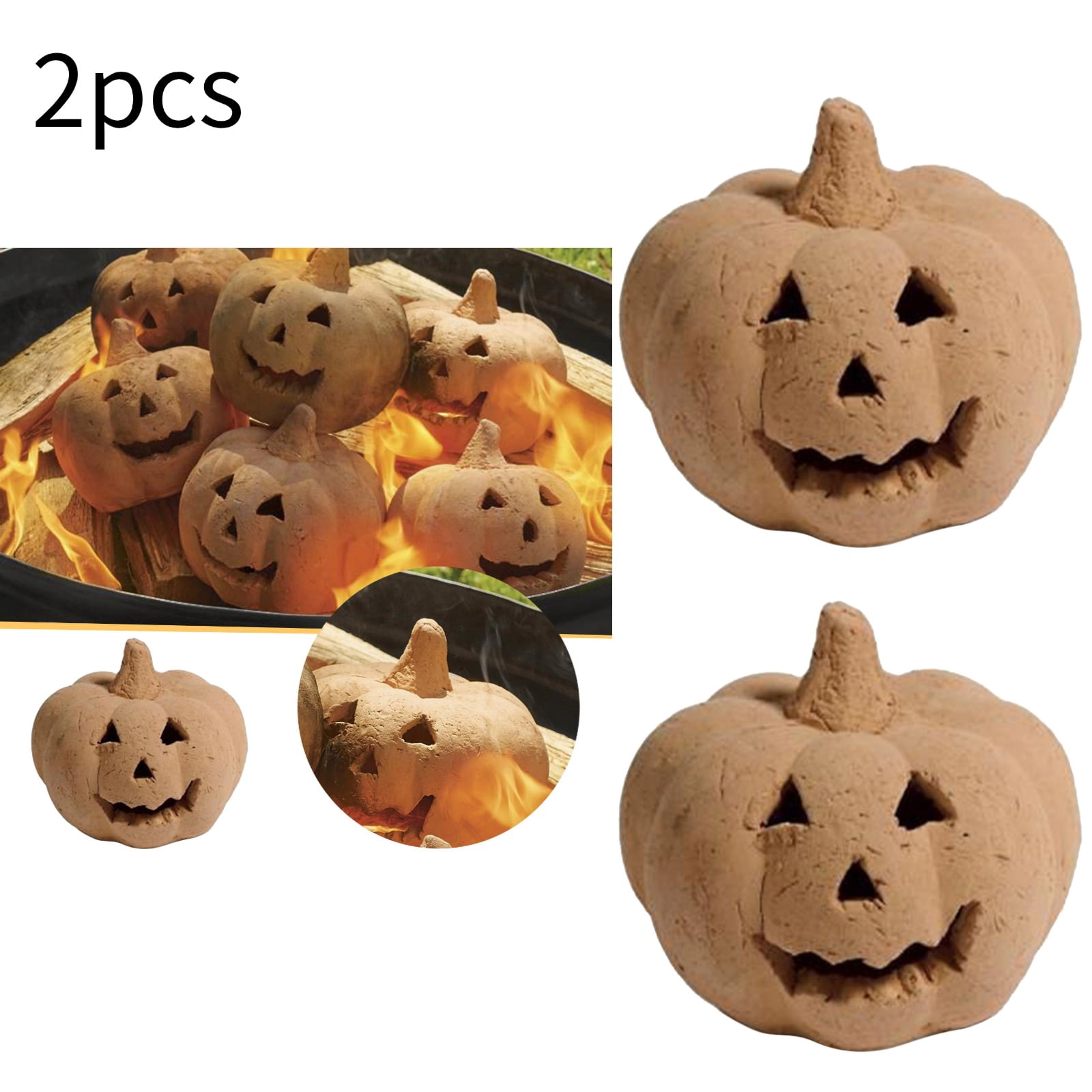 Segrcwoh Stoneware Fire Pits Pumpkins,Realistic Pumpkins Halloween ...
