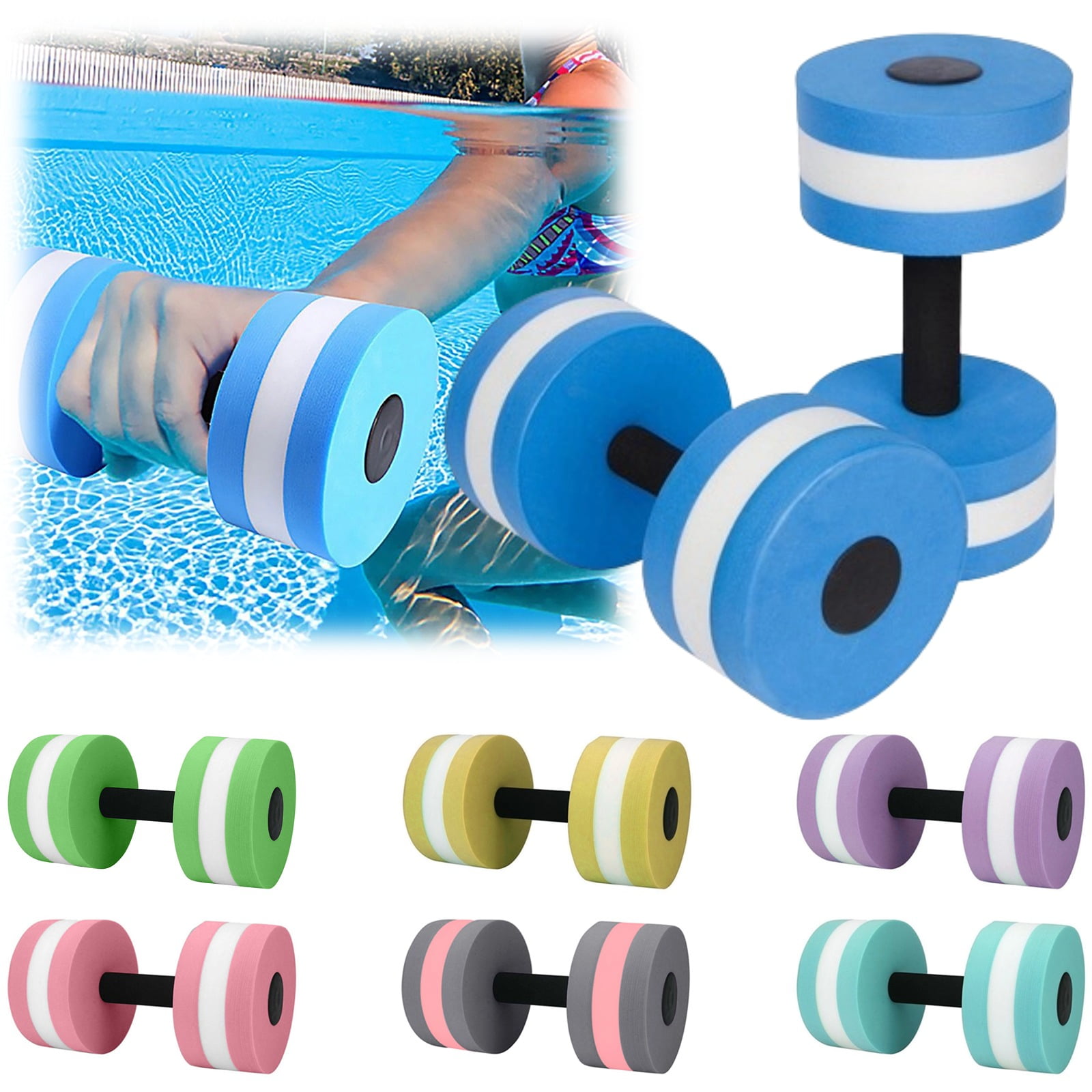 Segrcwoh Water Weights for Pool Exercise Aqua Dumbbell -Barbells Foam ...