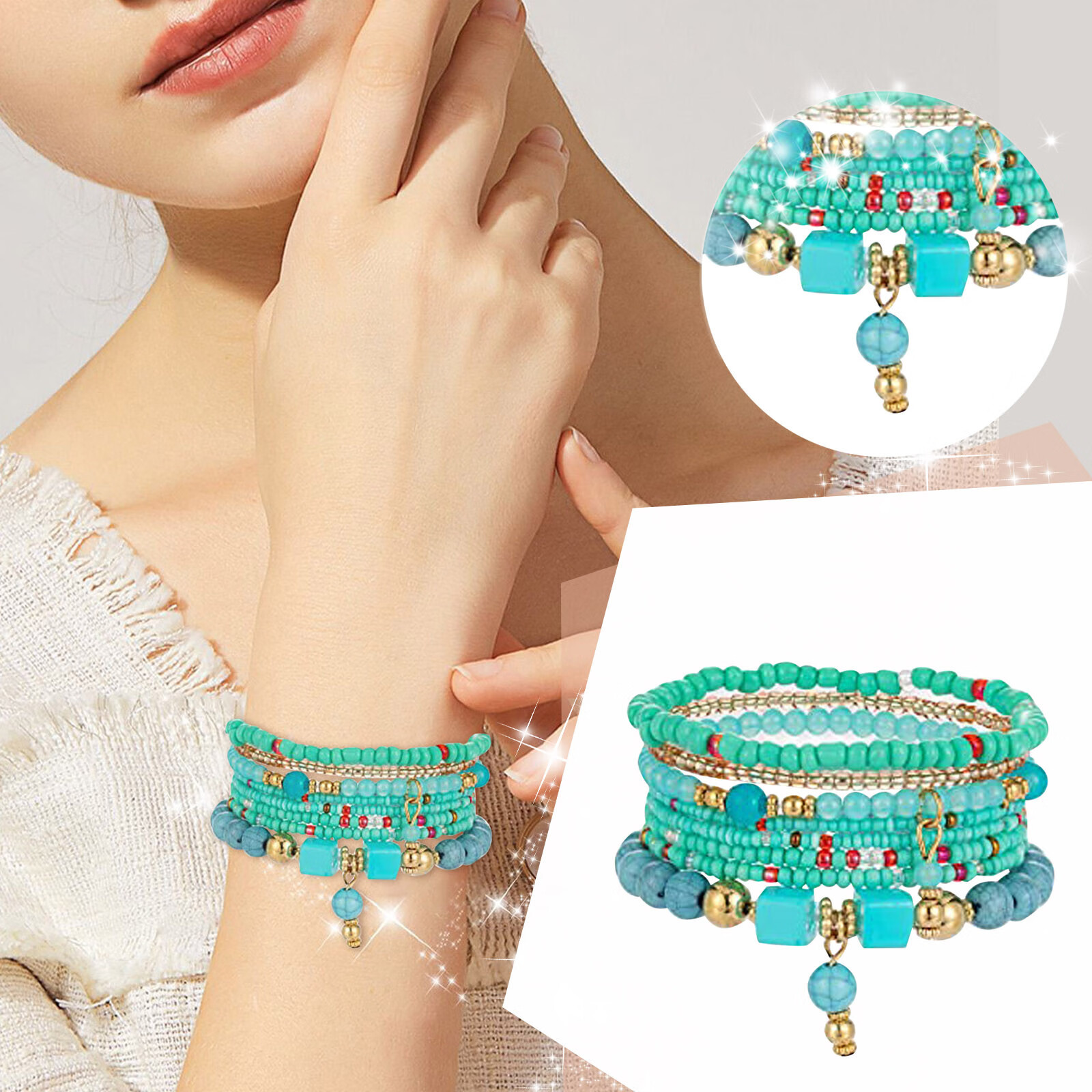 Sehao Bracelets Bohemian Bracelets for Women 6 Sets Bracelets ...