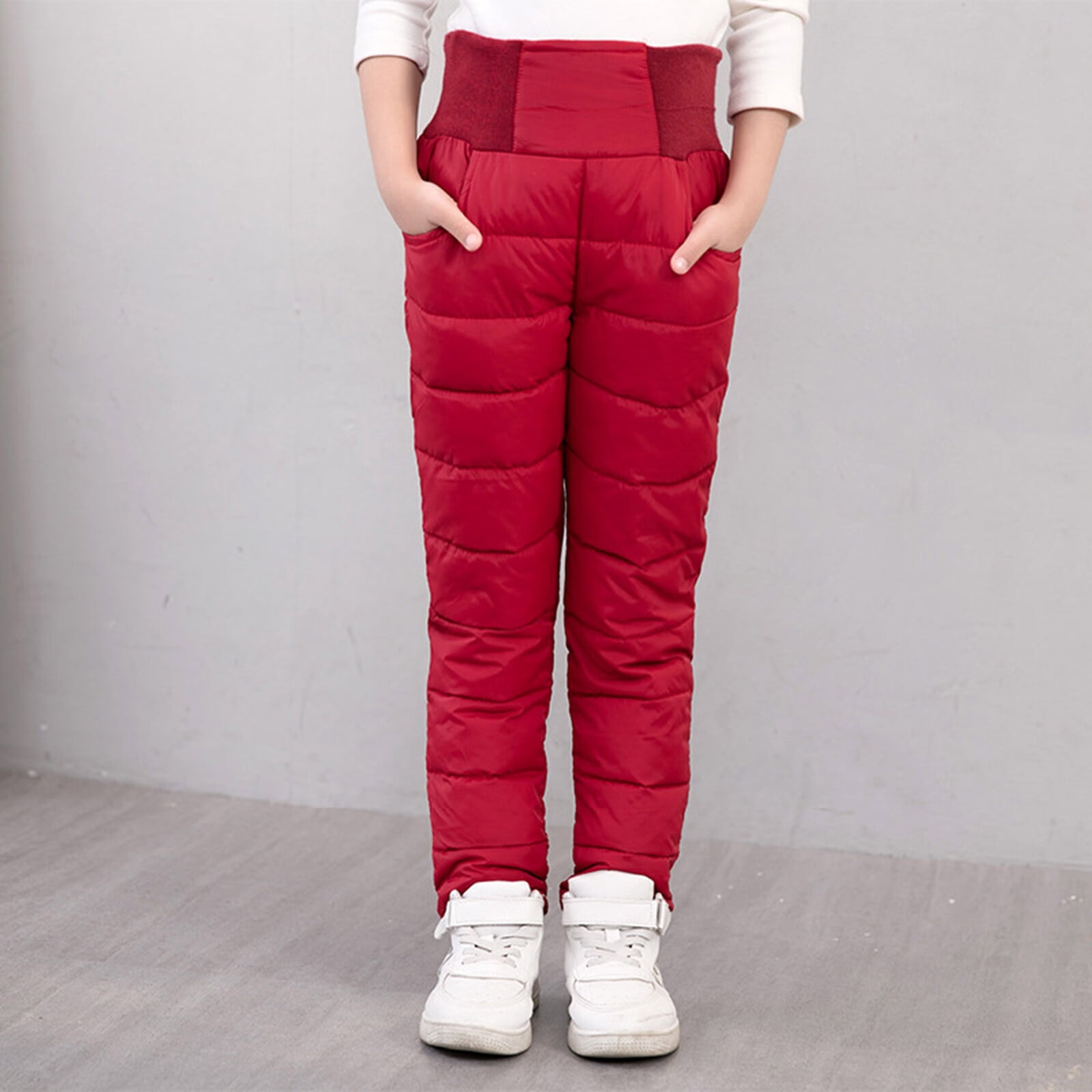 Sehao Little Girls Boys Cozy Rain/Snow Pants, Thick Winter Lined Snow ...