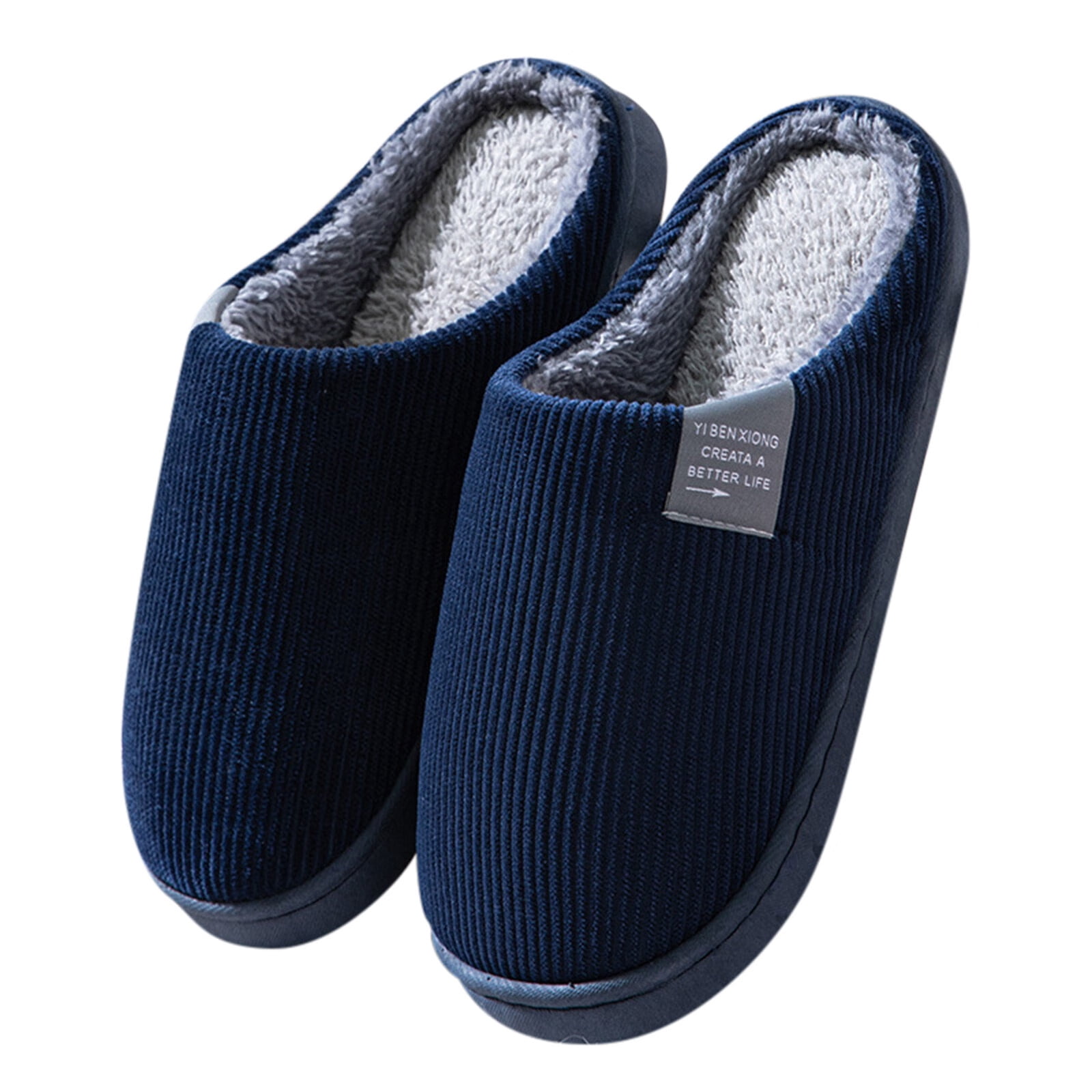 Sehao Men Slippers Mens For Men House Warm Soft Plush Flop Slippers ...