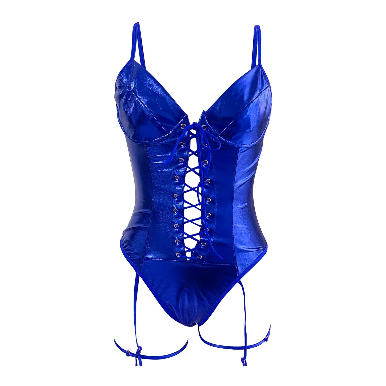 Sehao Women Bodysuit Lingerie Lace Teddy Negligee Blue S - Walmart.com