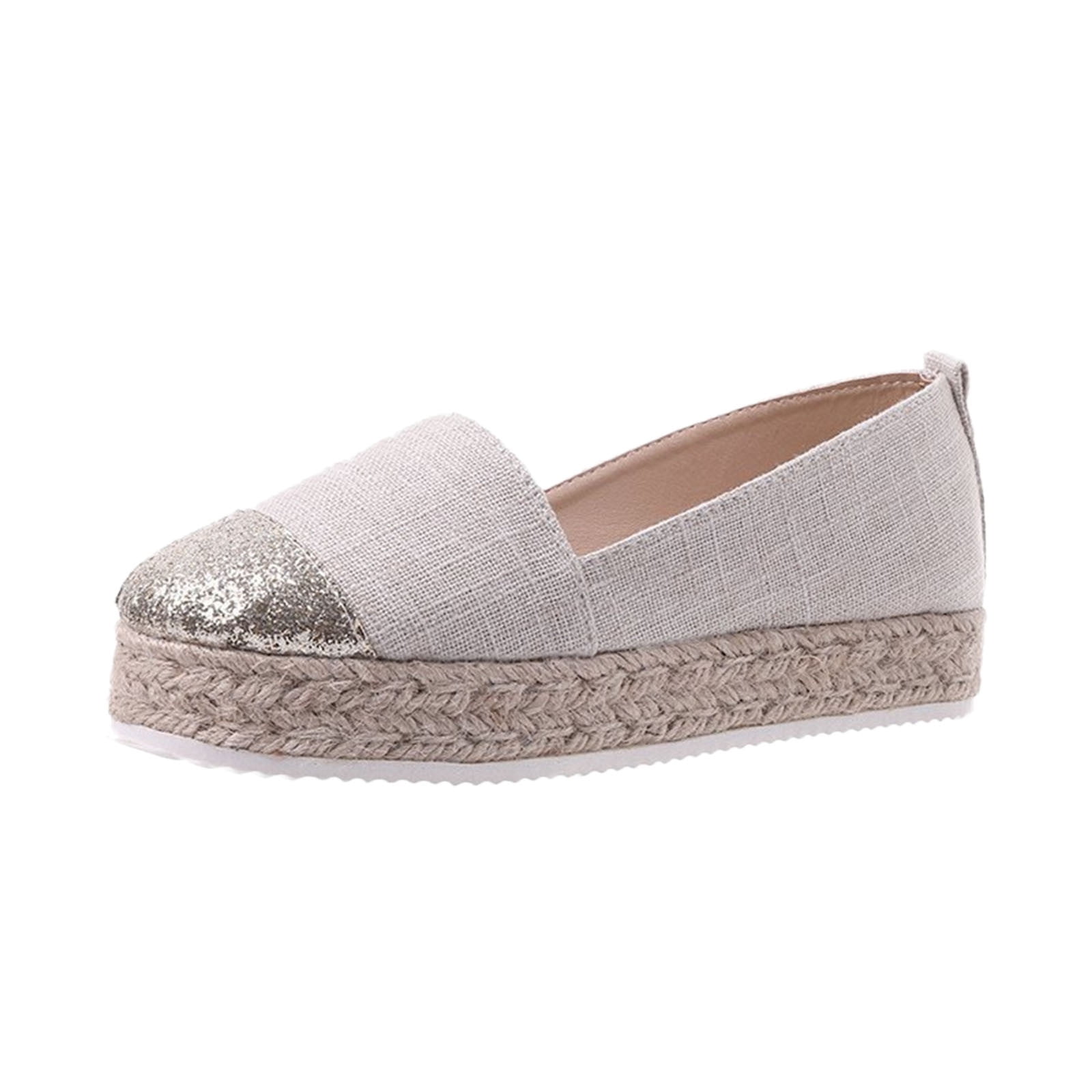 Sehao Women's Fashion Solid Color Canvas Casual Shoes Hemp Rope Woven ...