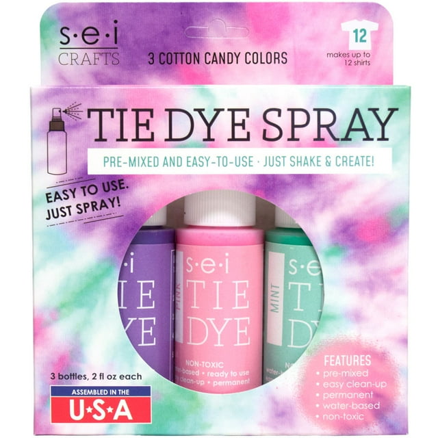 Sei Cotton Candy Tie Dye Kit, Fabric Dye Spray, 3 Colors - Walmart.com