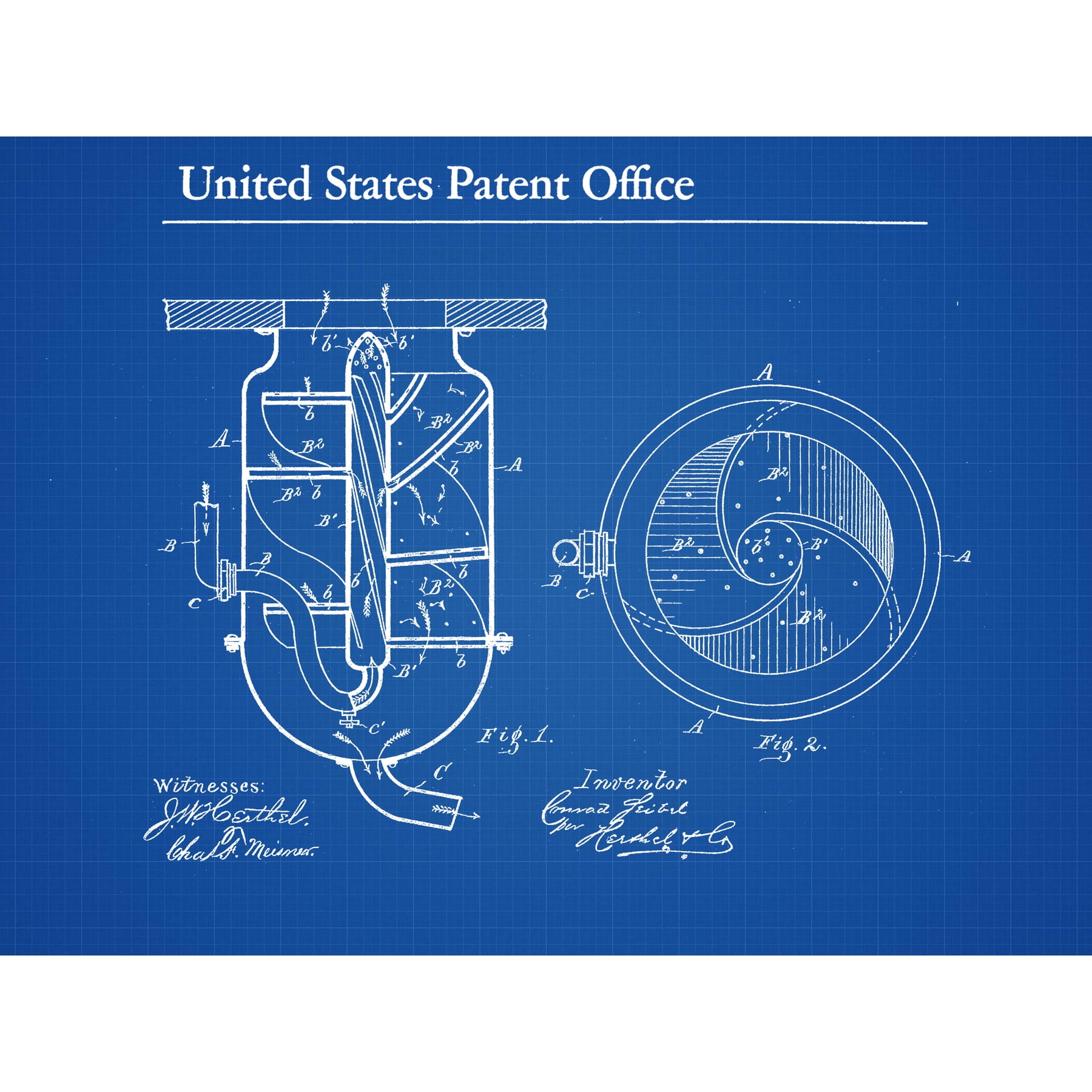 Seibel Beer Mash Apparatus 1876 Patent Plan Extra Large XL Wall Art ...
