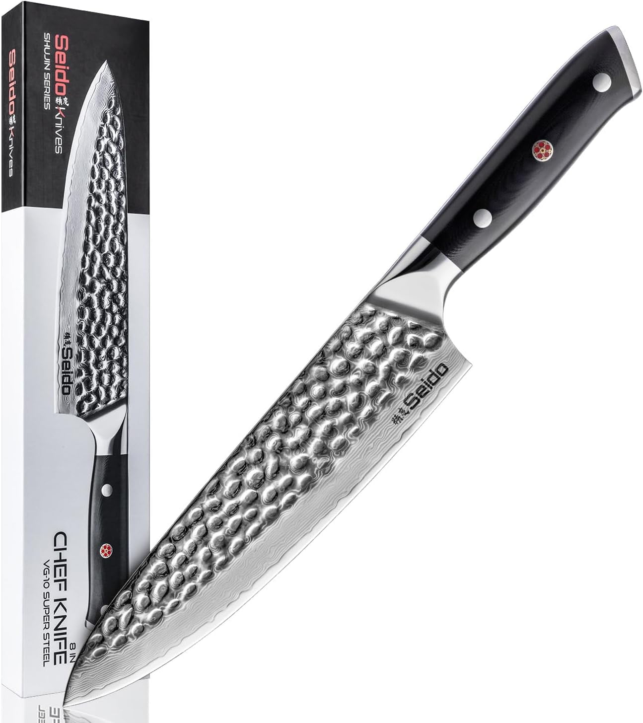 Seido Knives 8-Inch Shujin Gyuto Damascus Knife - Traditional Forged ...