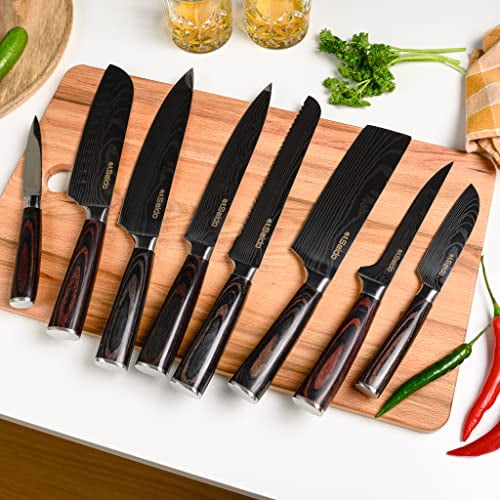 Seido Knives Master Chef Knife Set, 8-Piece Kitchen Knife Set, High ...