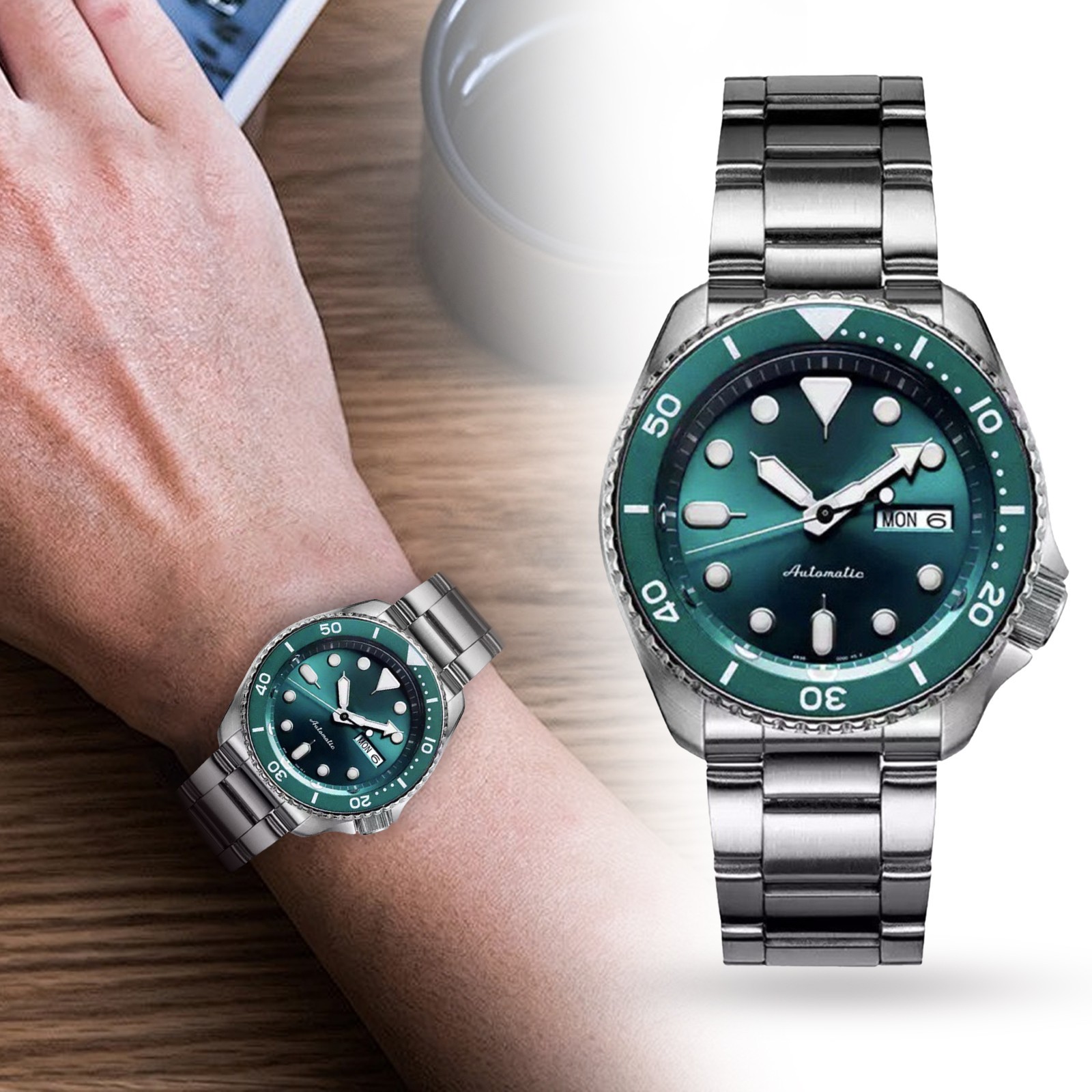Seiko 3 Hand Quartz Watch Mens Watches – Dial Stainless Steel Case and ...