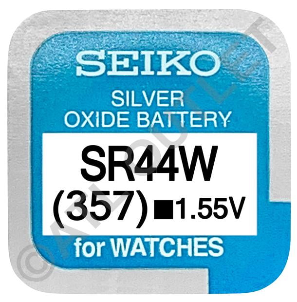 Seiko 357 SR44W 1.55v Silver Oxide, Mercury Free Watch Battery - Made ...
